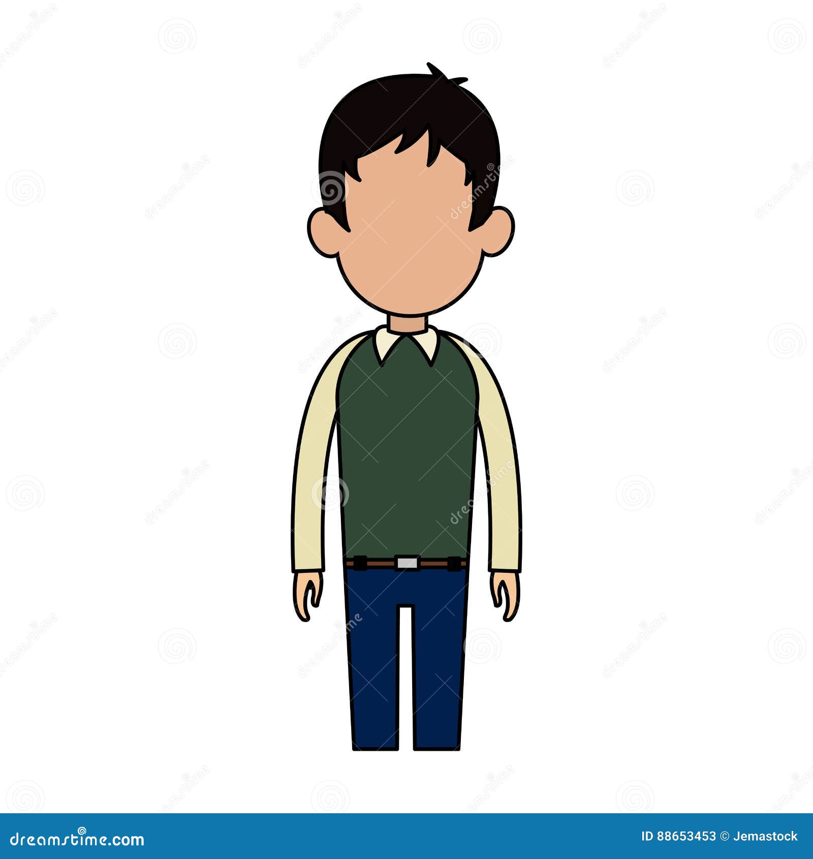 Faceless Man Cartoon Icon Image Stock Illustration - Illustration of ...