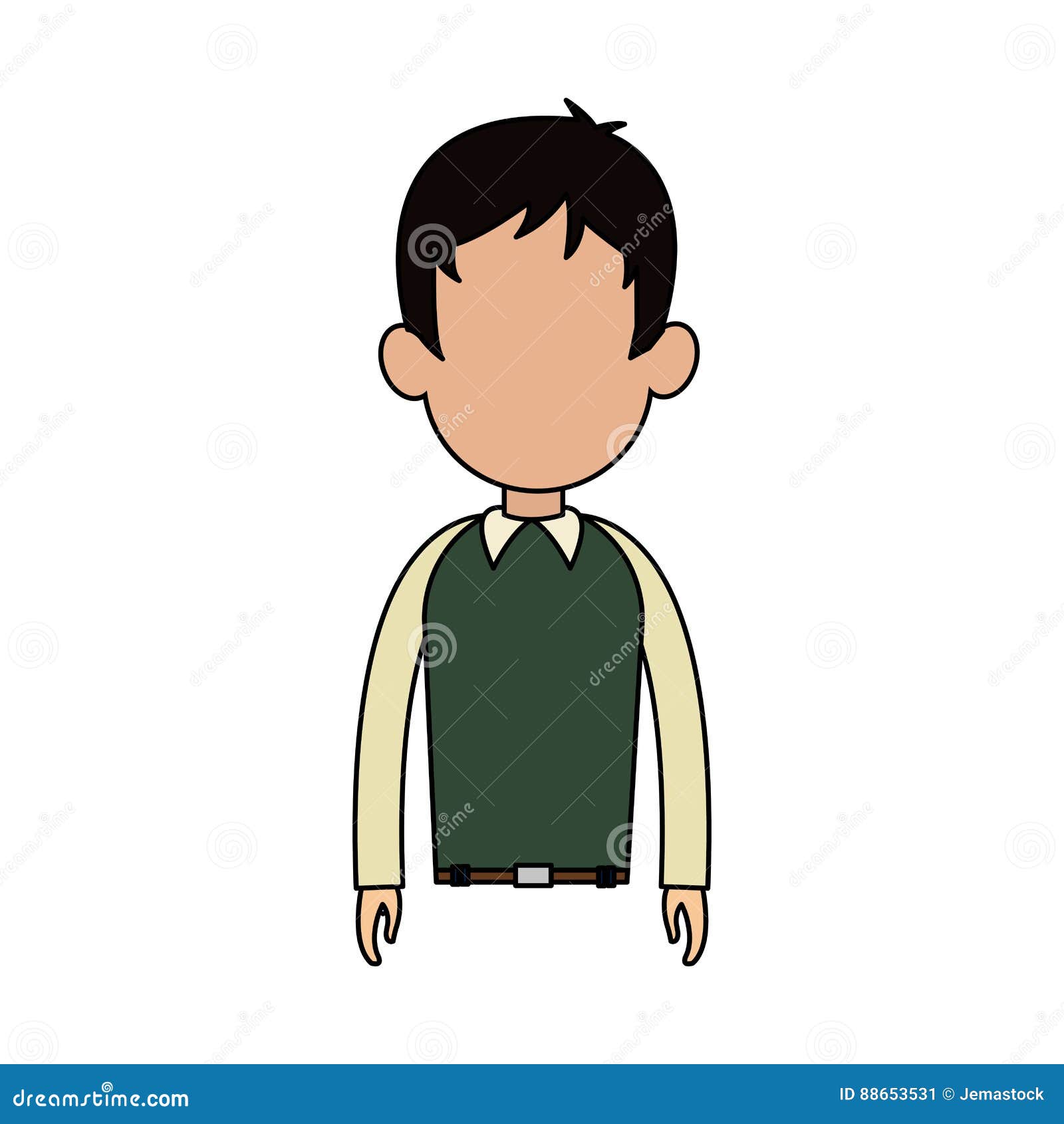 Faceless Man Cartoon Icon Image Stock Illustration - Illustration of ...