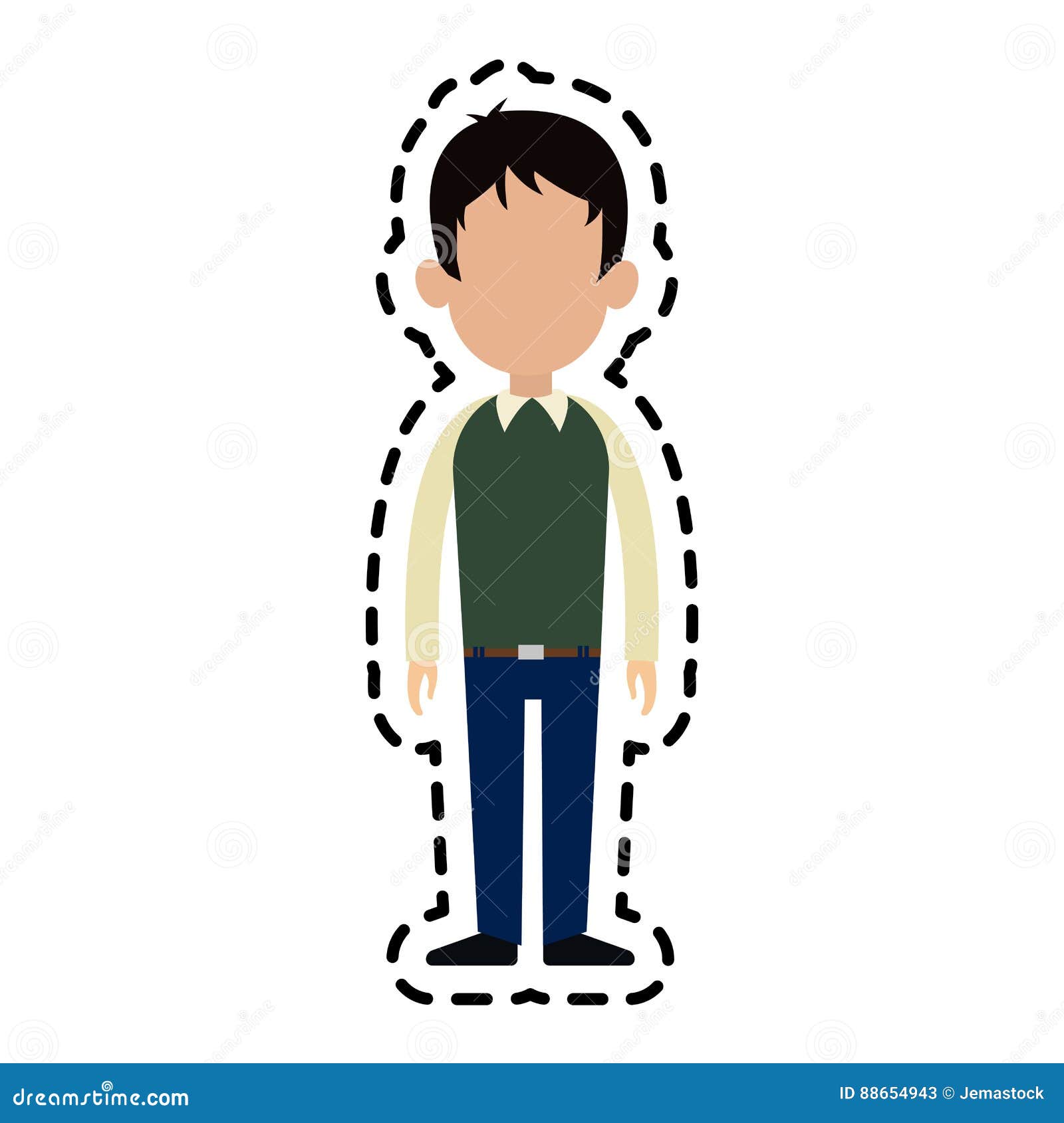Faceless Man Cartoon Icon Image Stock Illustration - Illustration of ...