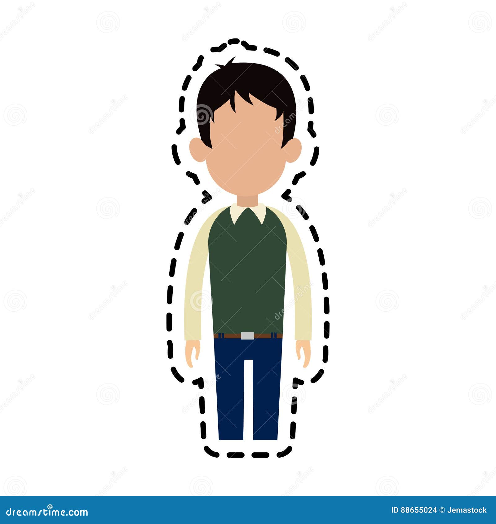 Faceless Man Cartoon Icon Image Stock Illustration - Illustration of ...