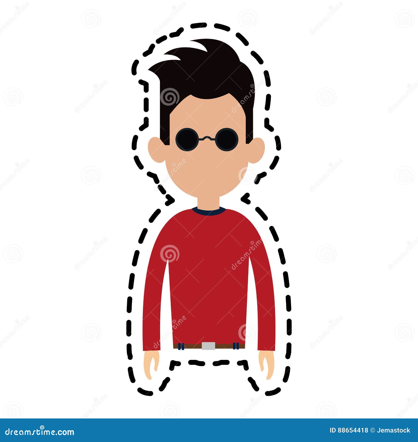 Faceless Man Cartoon Icon Image Stock Illustration - Illustration of ...