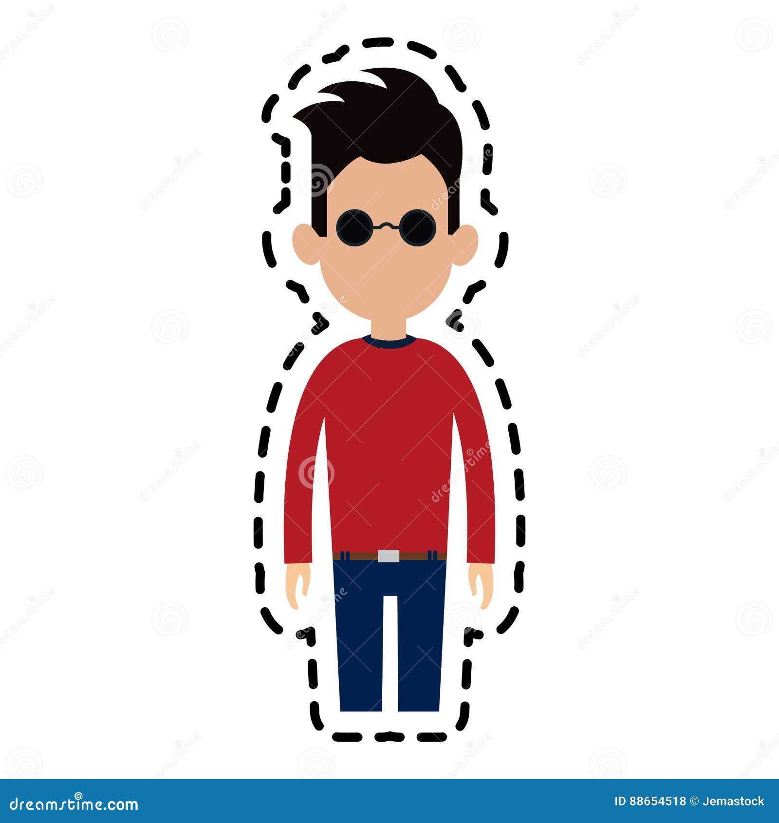 Faceless Man Cartoon Icon Image Stock Illustration - Illustration of ...