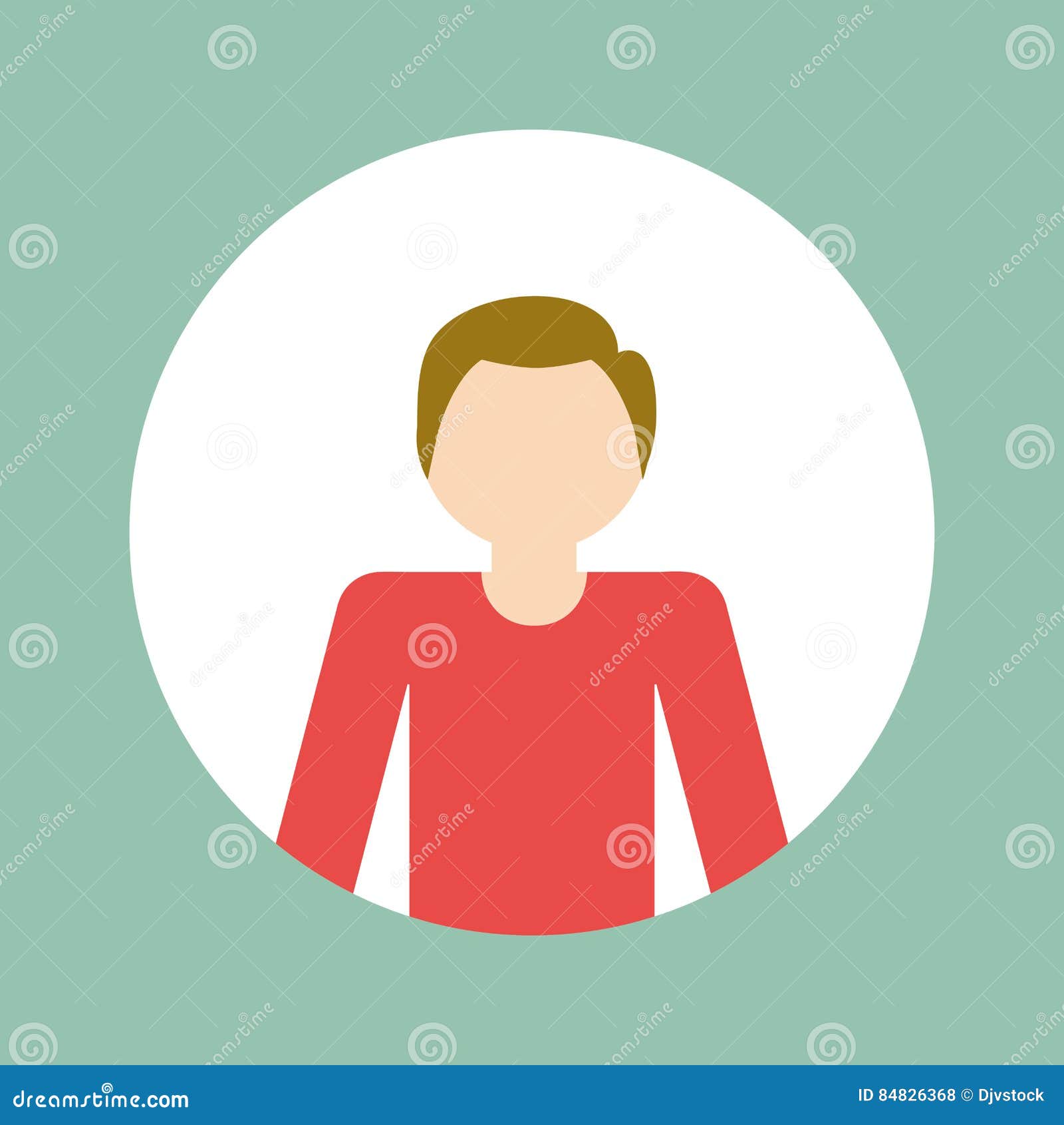 Faceless Man Emblem within Round Colored Frameicon Image Stock ...