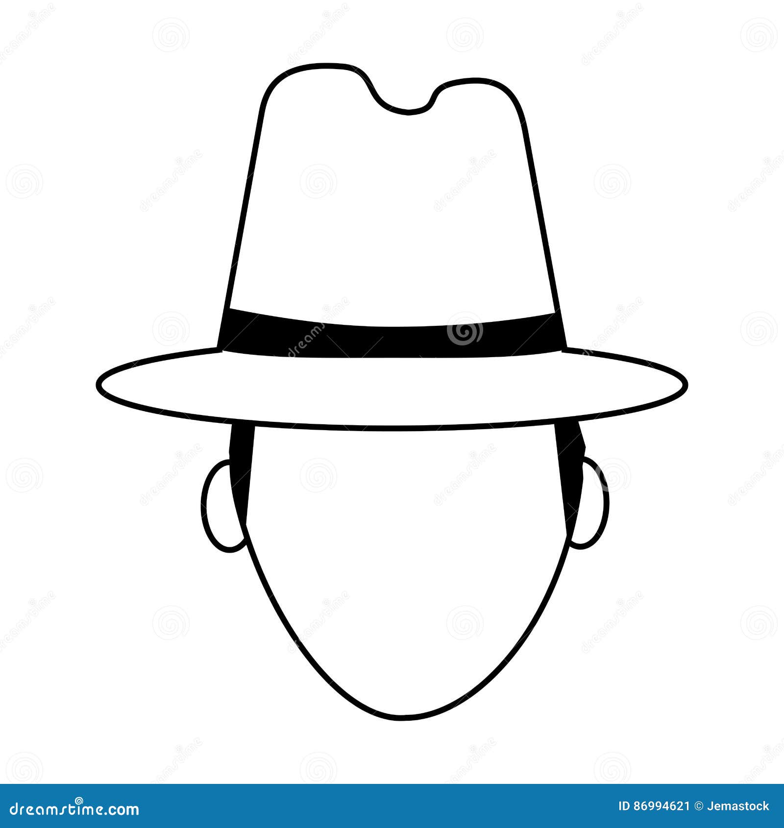 Faceless Man with Hat Icon Image Stock Vector - Illustration of symbol ...