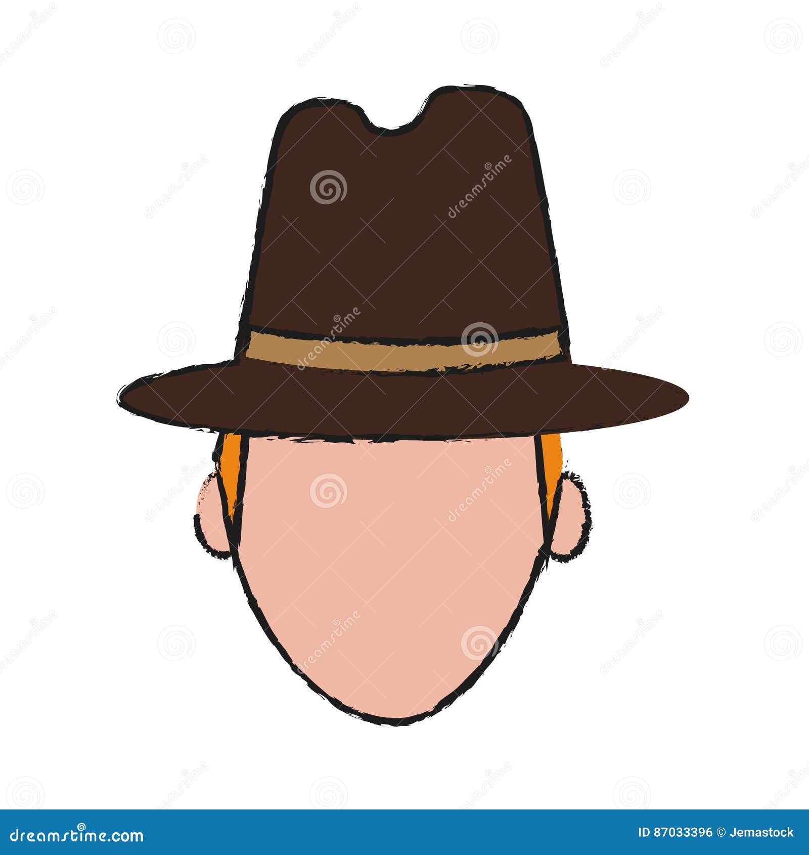 Faceless Man with Hat Icon Image Stock Vector - Illustration of ...