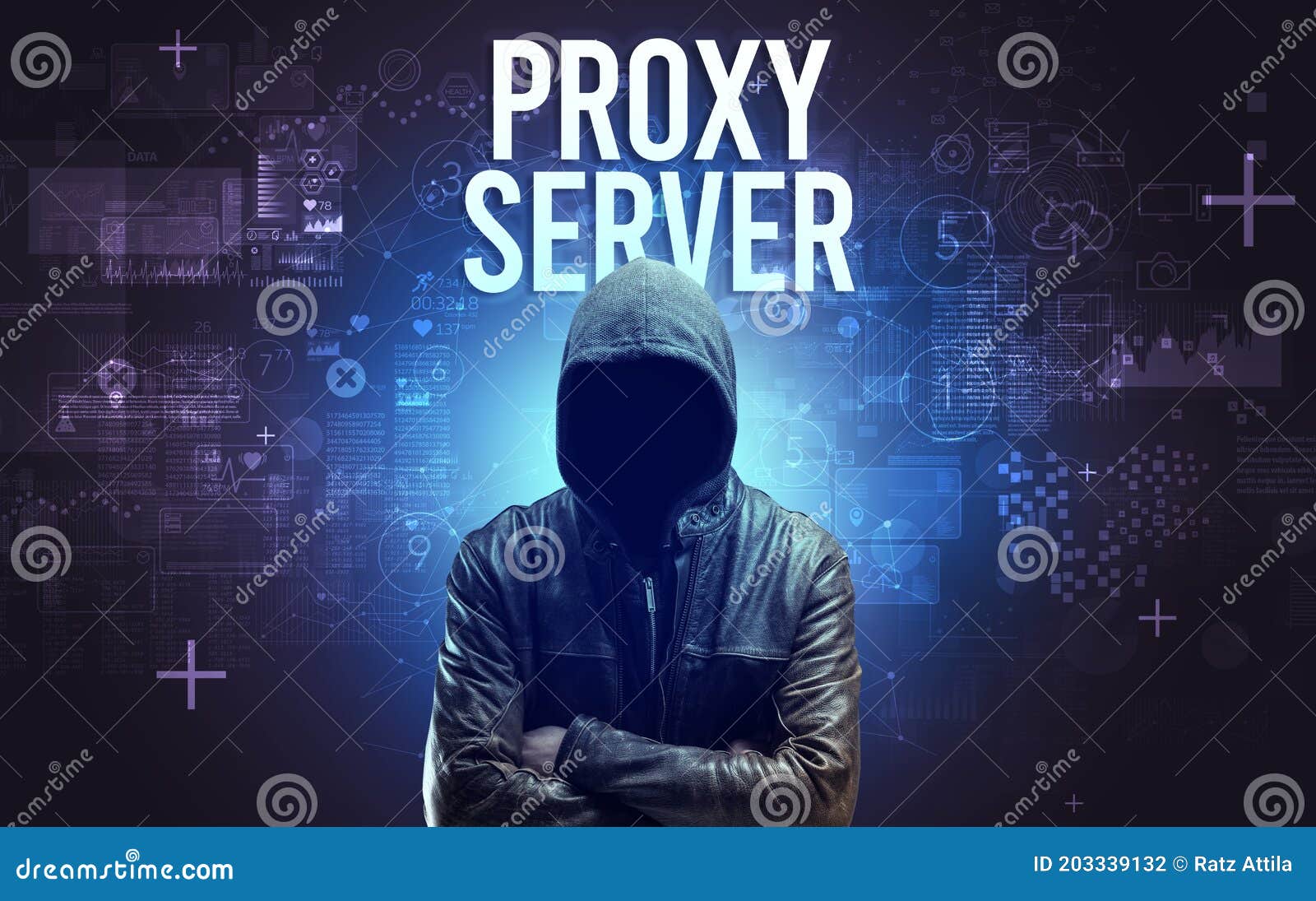 Faceless Man with Online Security Concept Stock Photo - Image of ...