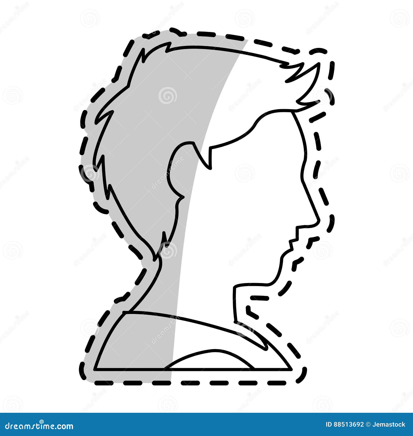 Faceless Man Profile Icon Image I Stock Illustration - Illustration of ...