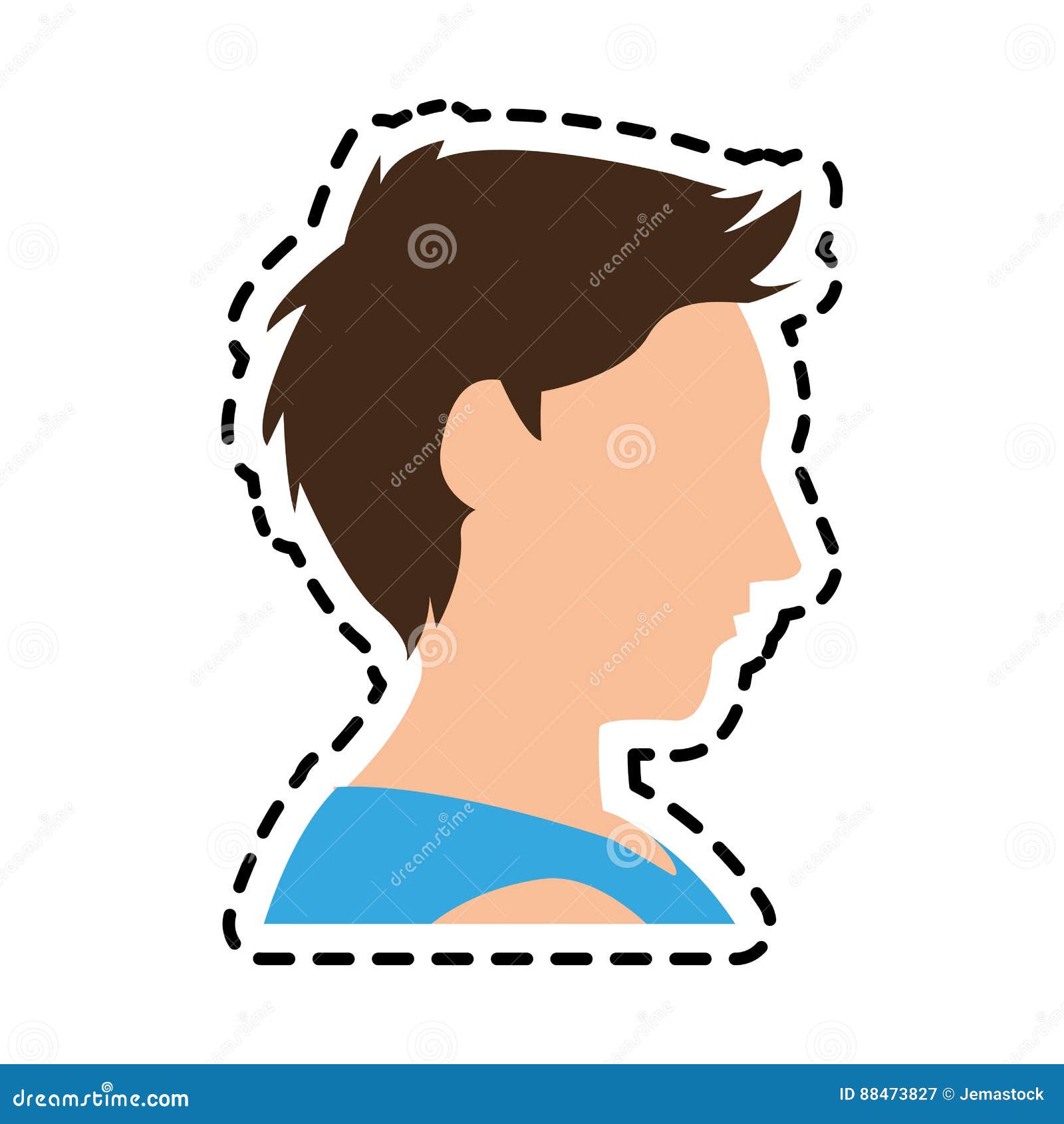 Faceless Man Profile Icon Image Stock Illustration - Illustration of ...