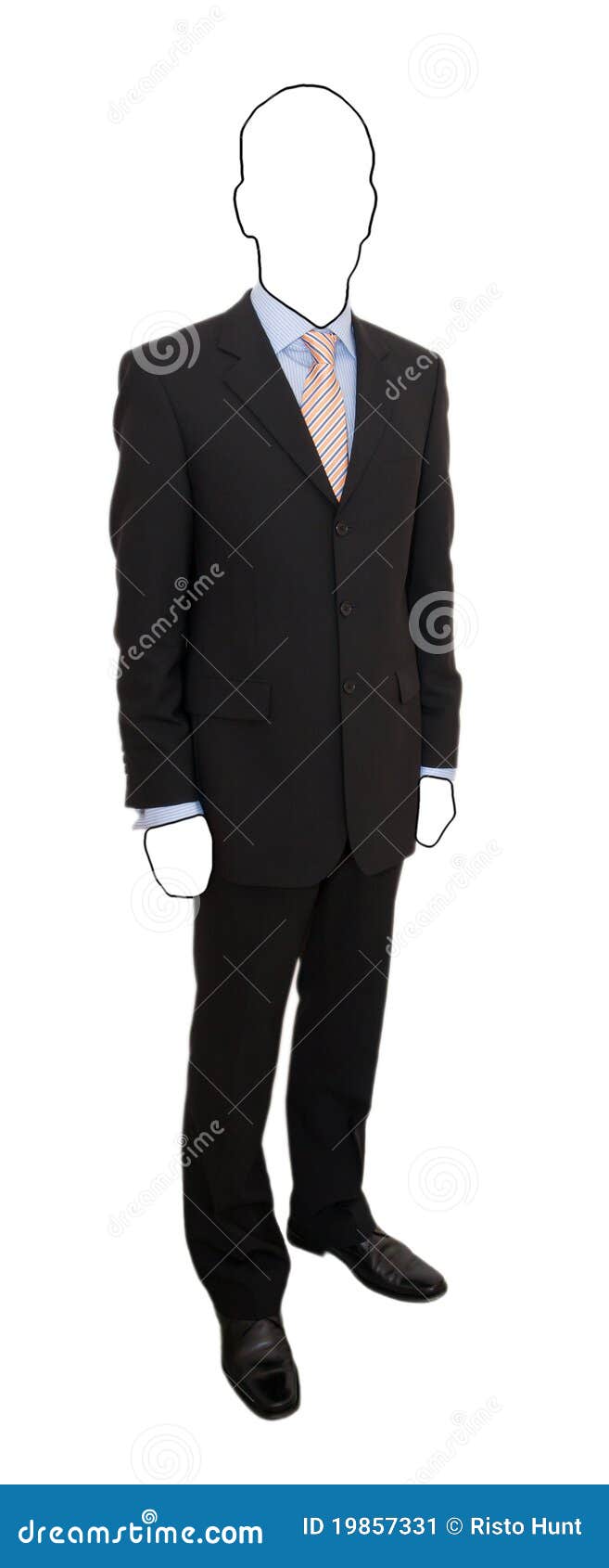 Faceless man in suit stock image. Image of boss, blue - 19857331