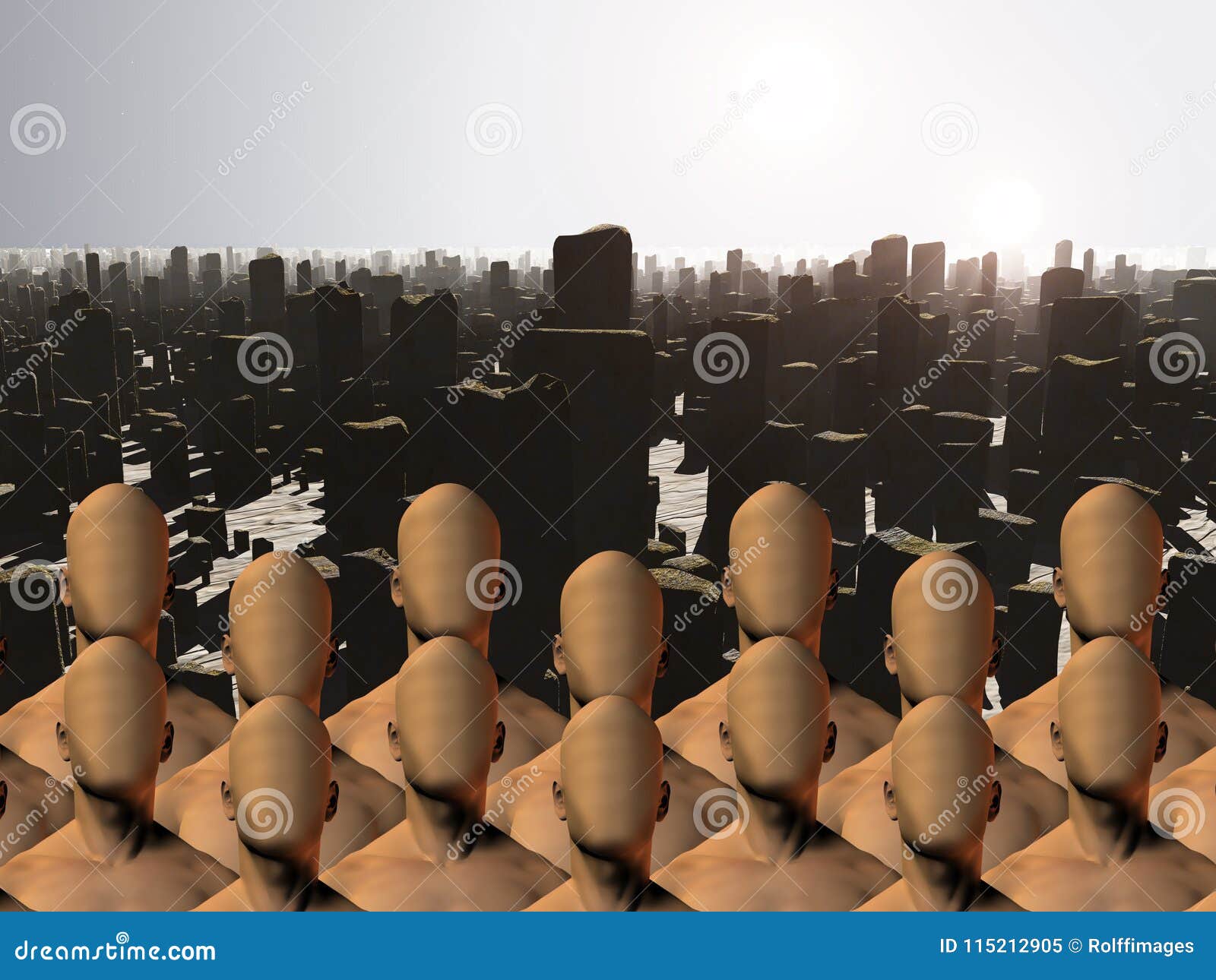 Faceless Masses Before Ruins Royalty-Free Stock Image | CartoonDealer ...