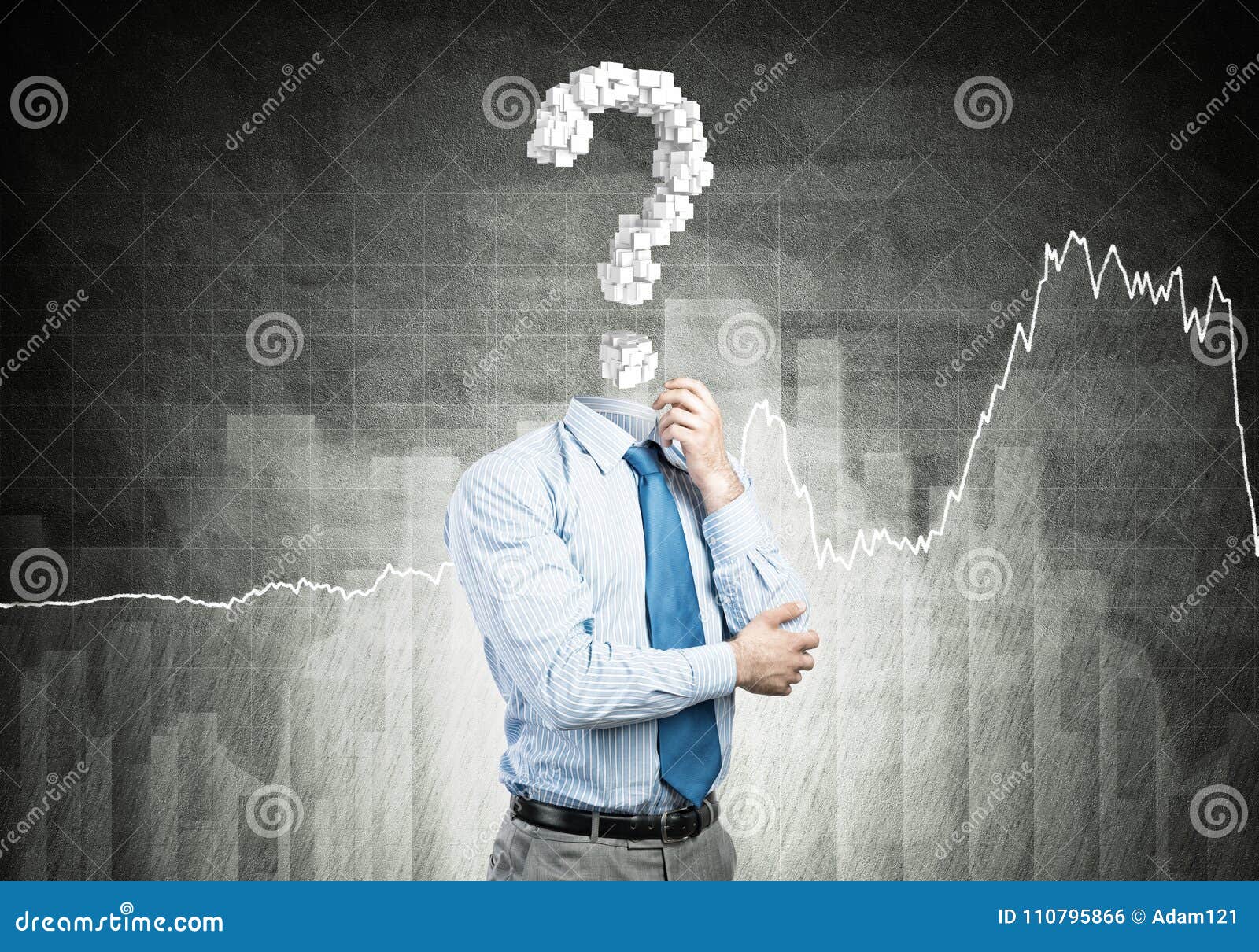 Big question in his head stock photo. Image of hand - 110795866