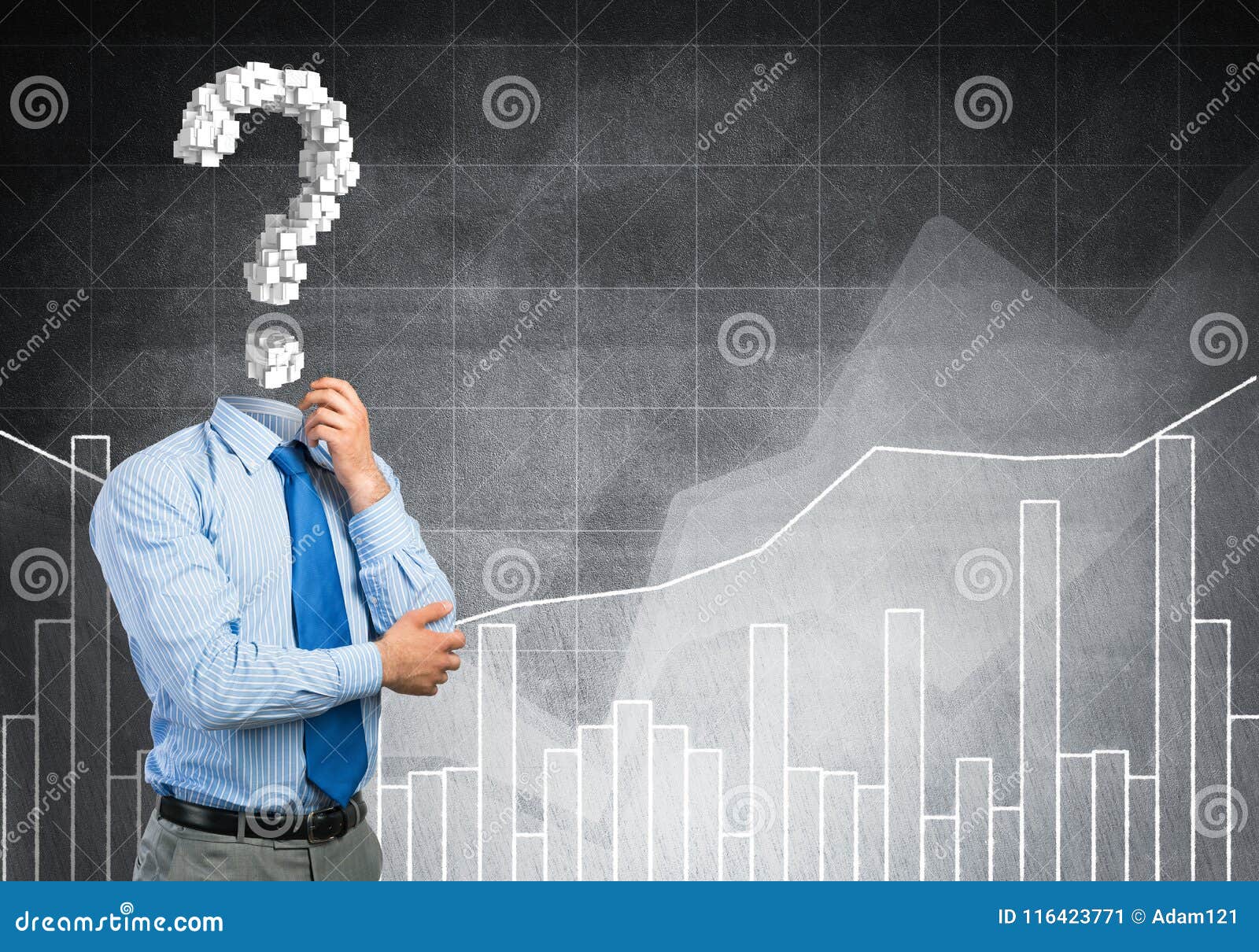 Big question in his head stock image. Image of drawing - 116423771