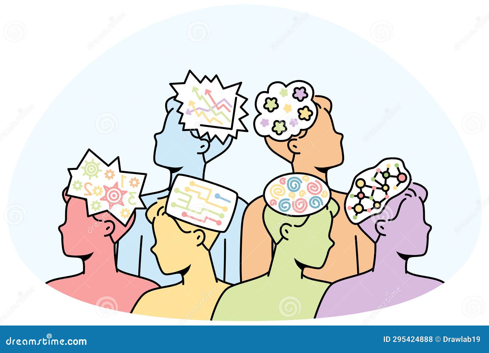 Faceless People`s Portraits Vector Illustration | CartoonDealer.com ...