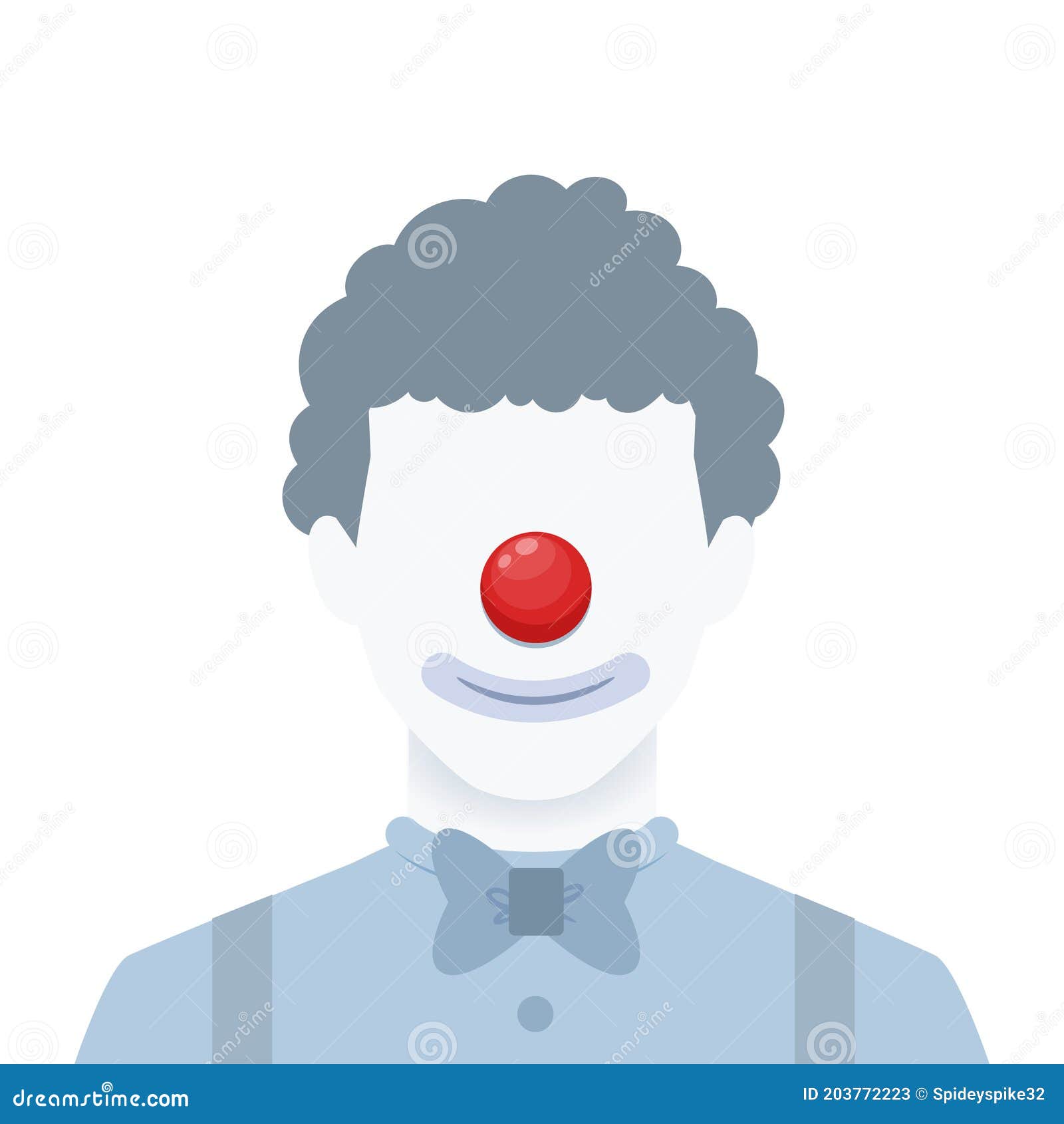 A Faceless Portrait of a Clown. Isolated Vector Illustration Stock ...