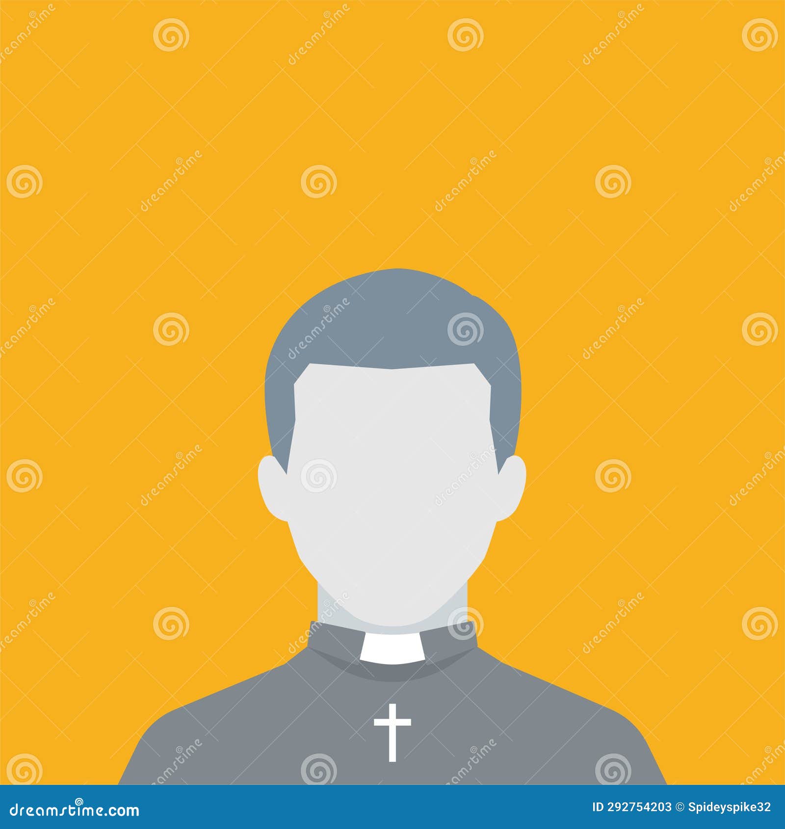 A Faceless Portrait of a Priest. Isolated Vector Illustration Stock ...