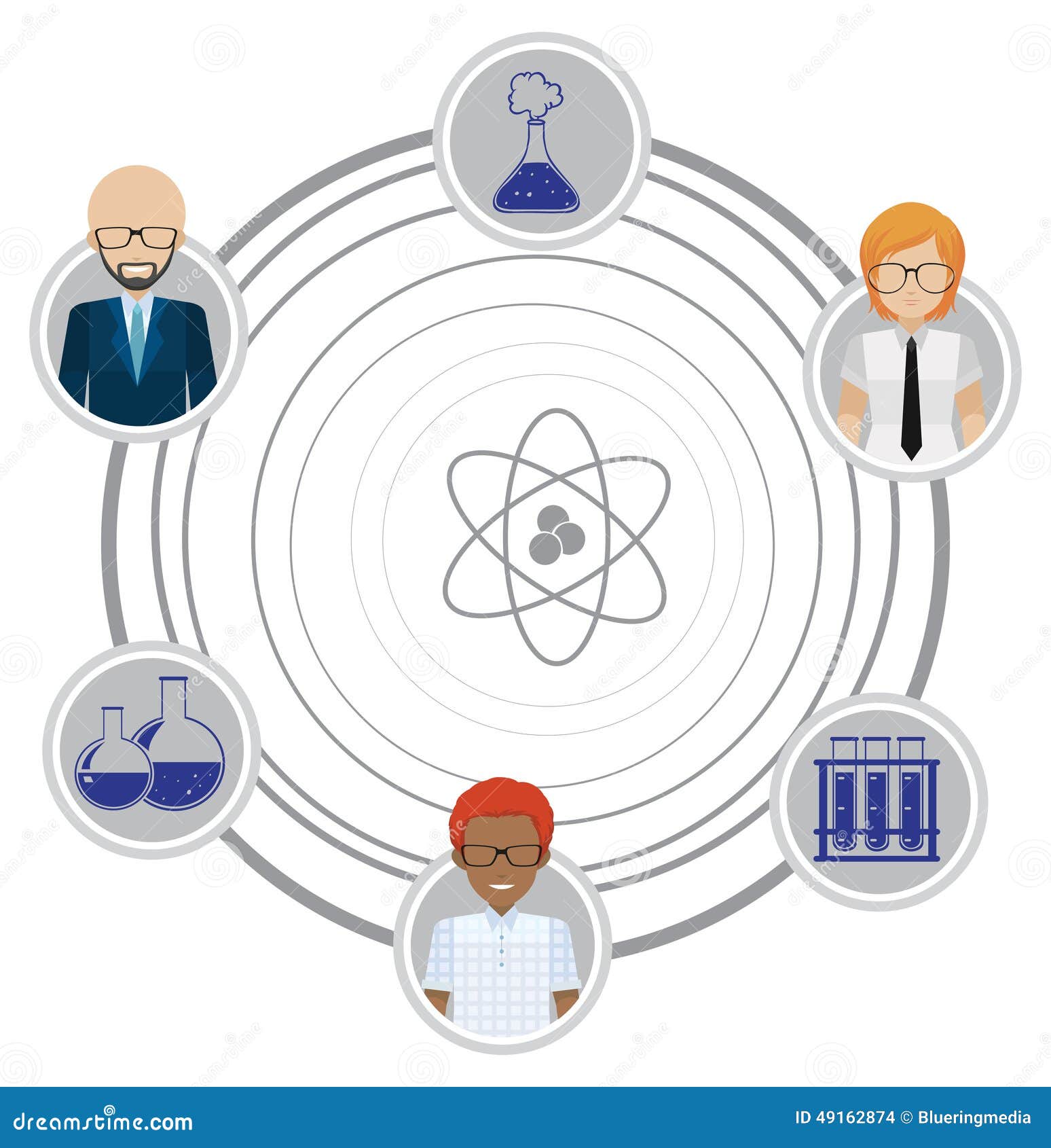 Faceless scientists stock vector. Illustration of collection - 49162874