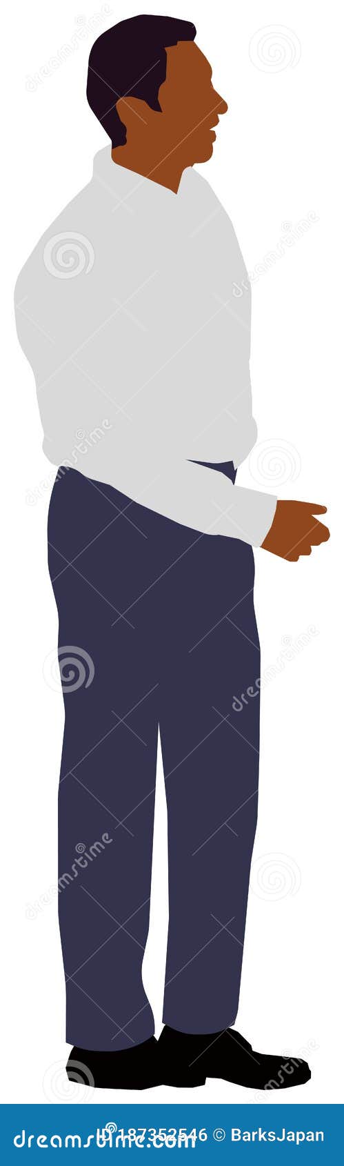 Faceless Standing Man Vector Illustration Black People Stock Vector ...