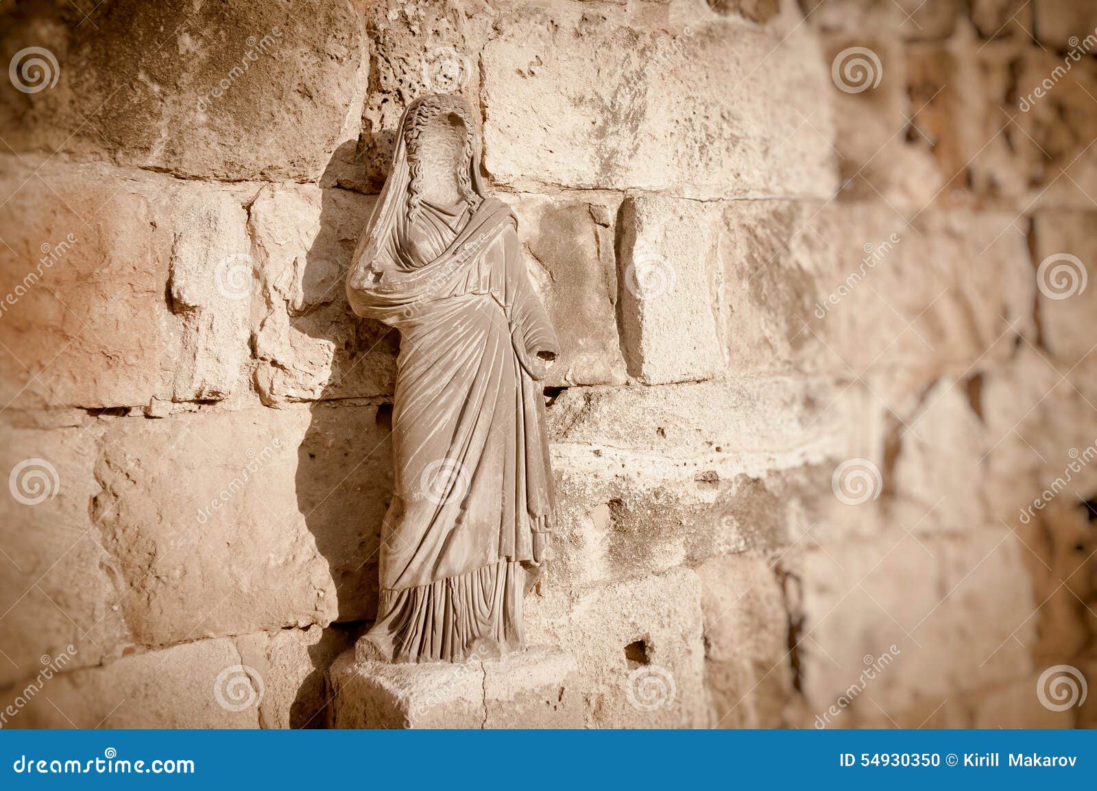 Faceless Statue at Salamis Ruins. Cyprus Stock Photo - Image of rocks ...