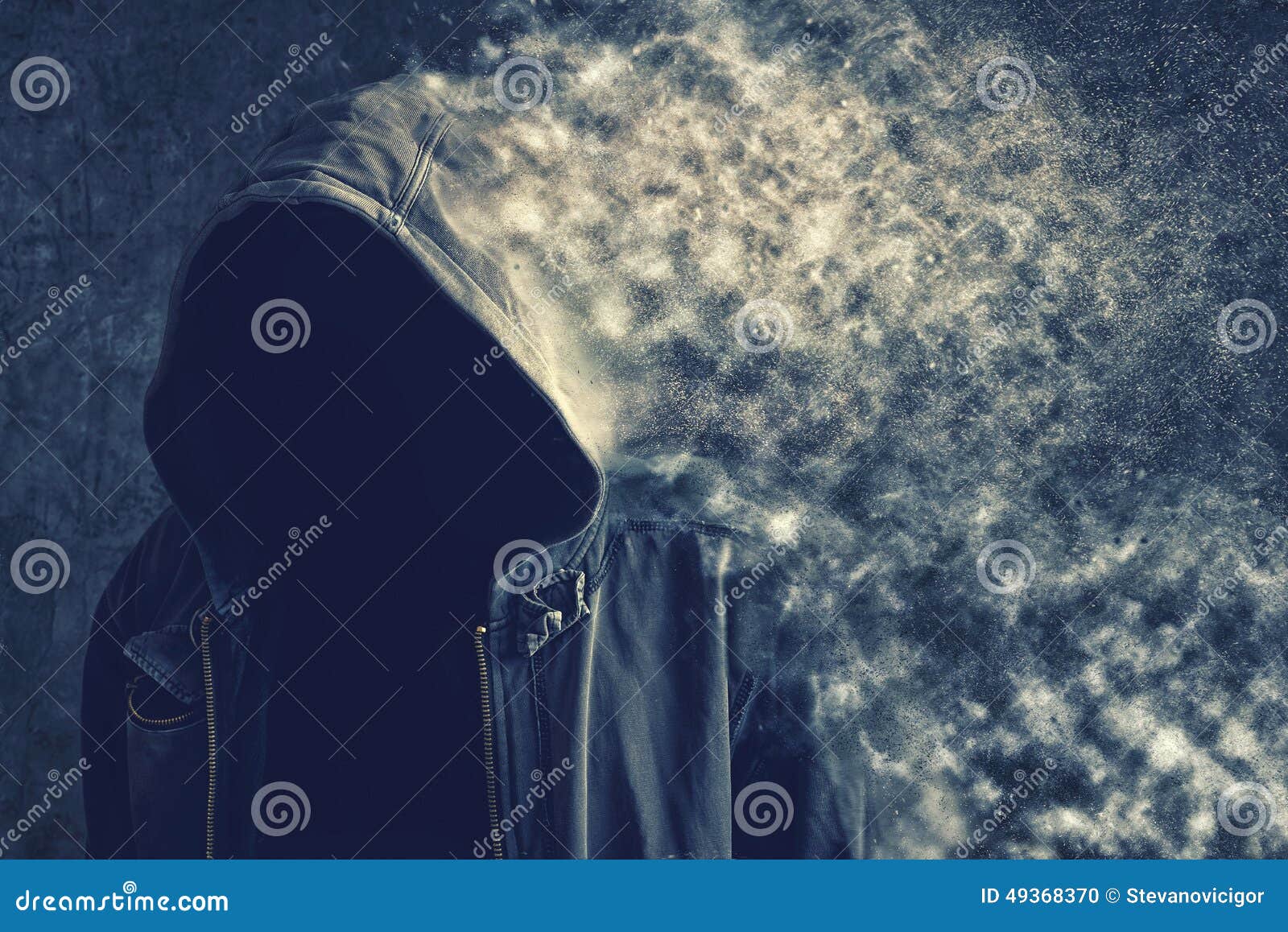 Faceless Unrecognizable Man Vanishing into Dust Stock Photo - Image of ...