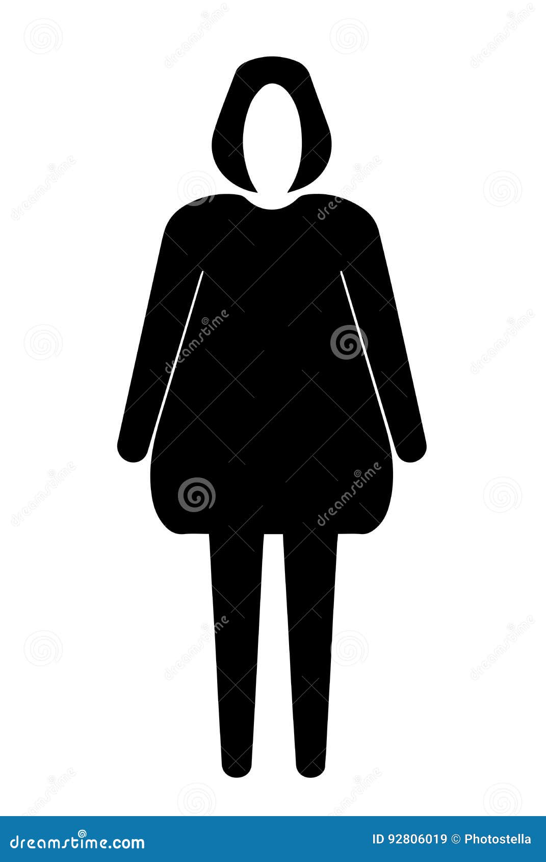Faceless Woman Figure - Black Silhouette Vector Stock Vector ...