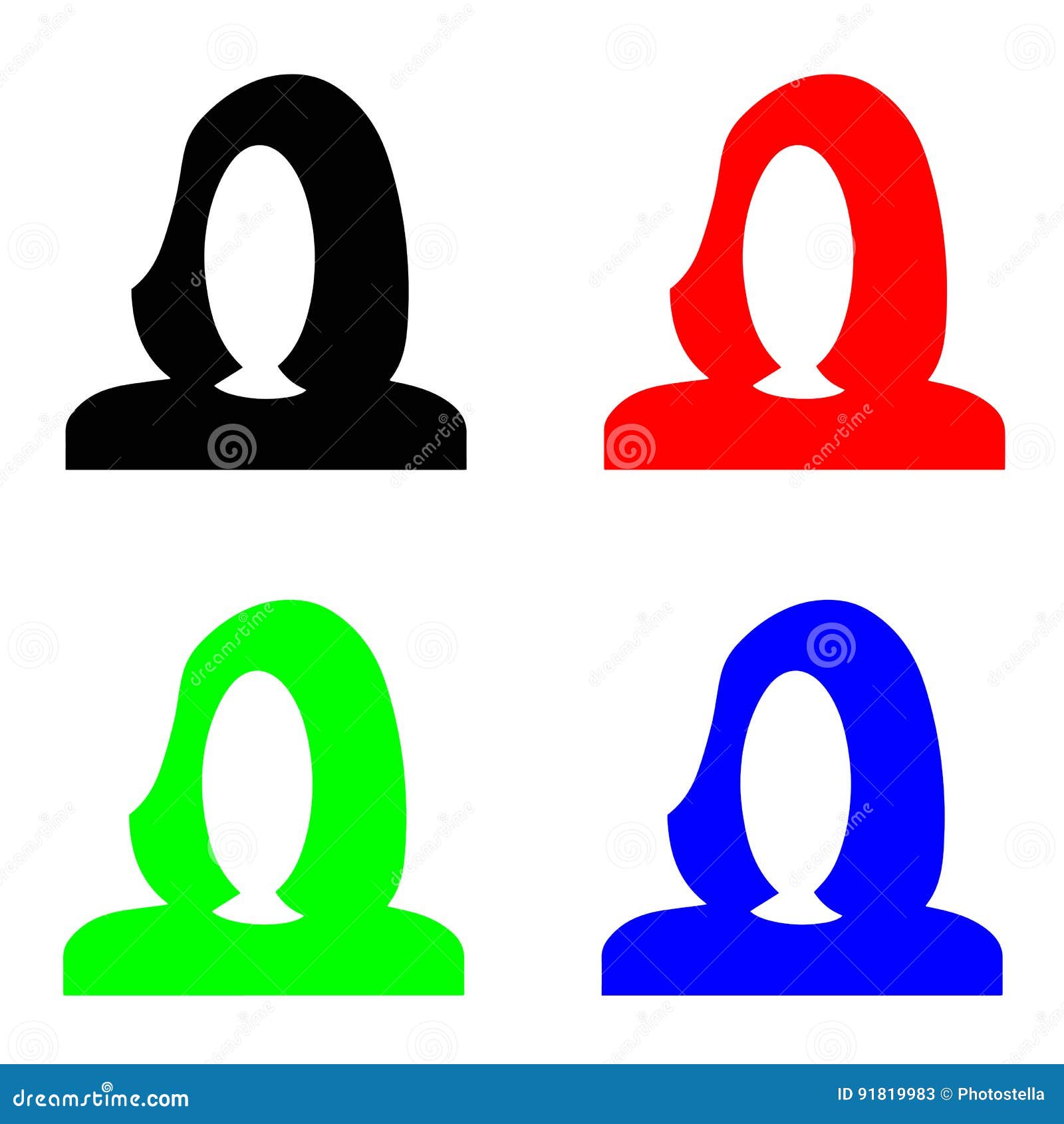 Faceless Woman Figure in Multiple Colors Vector Stock Vector ...