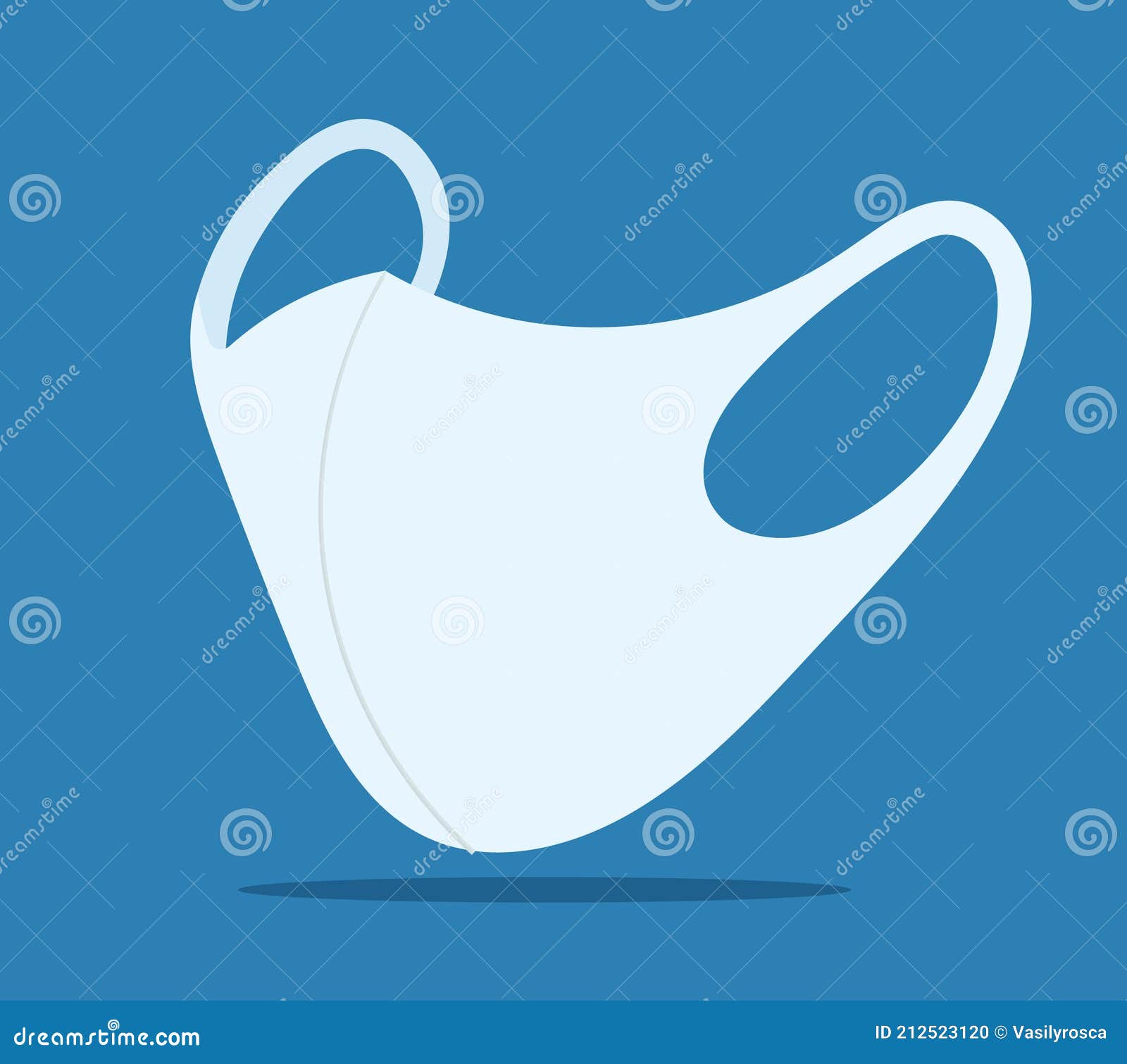 Facemask Vector Mockup Icon. Black Face Mask Ppe Anti Dust Mask Shape ...