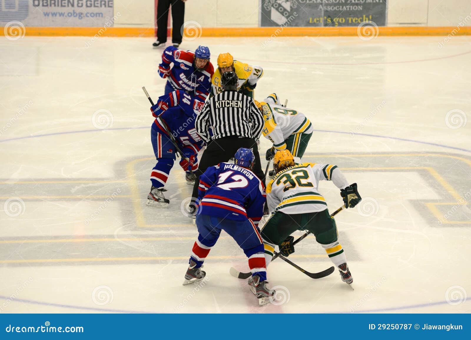 Faceoff in NCAA Hockey Game Editorial Photography - Image of ...