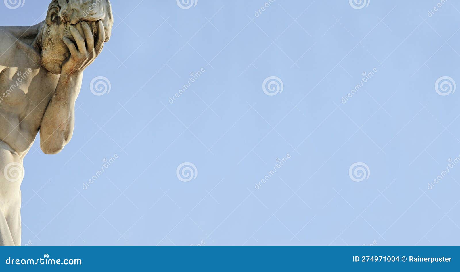 Facepalm - Statue with Head in Hand Stock Photo - Image of despair ...