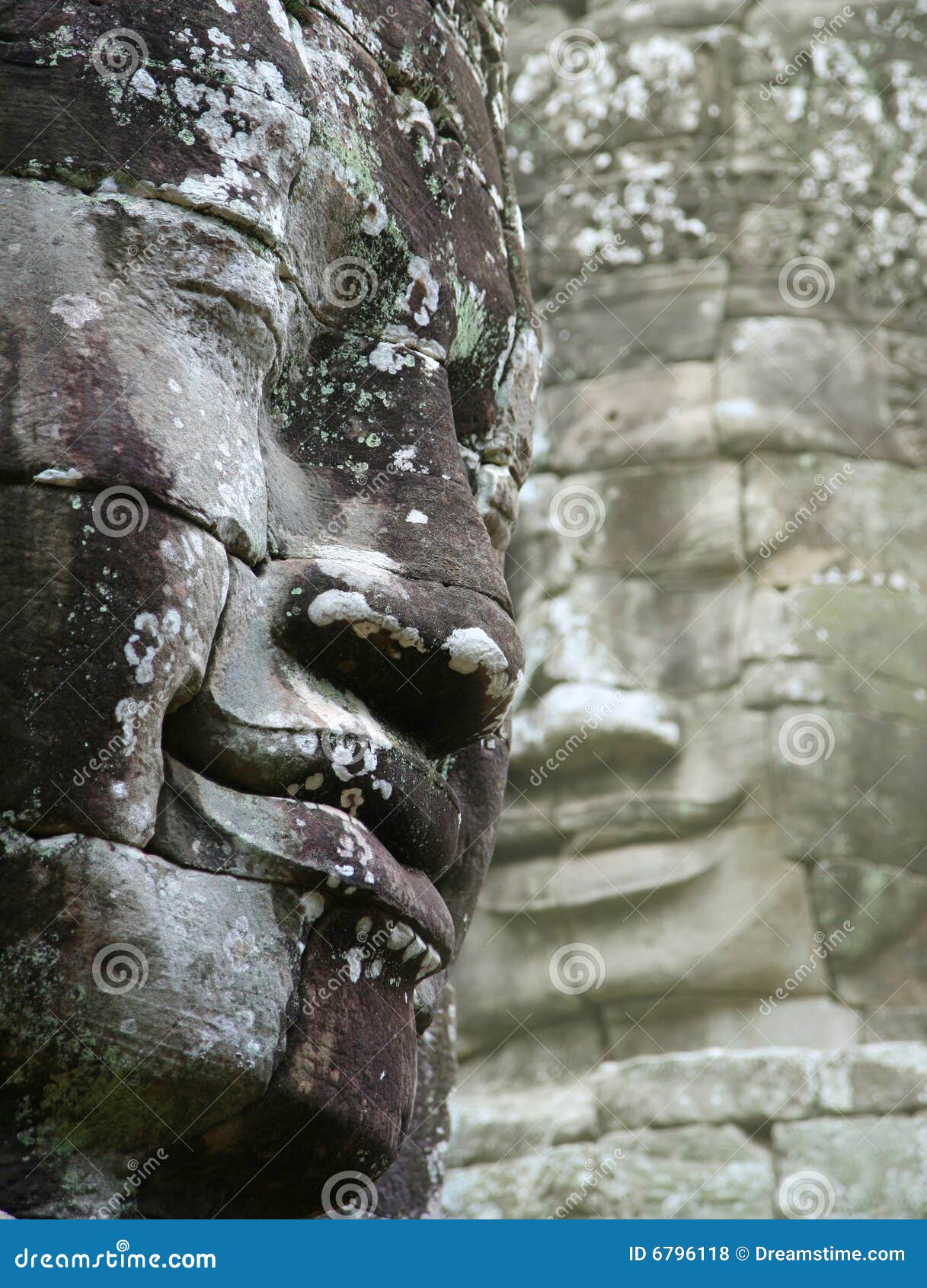 Faces in angkor thom stock photo. Image of statue, stone - 6796118