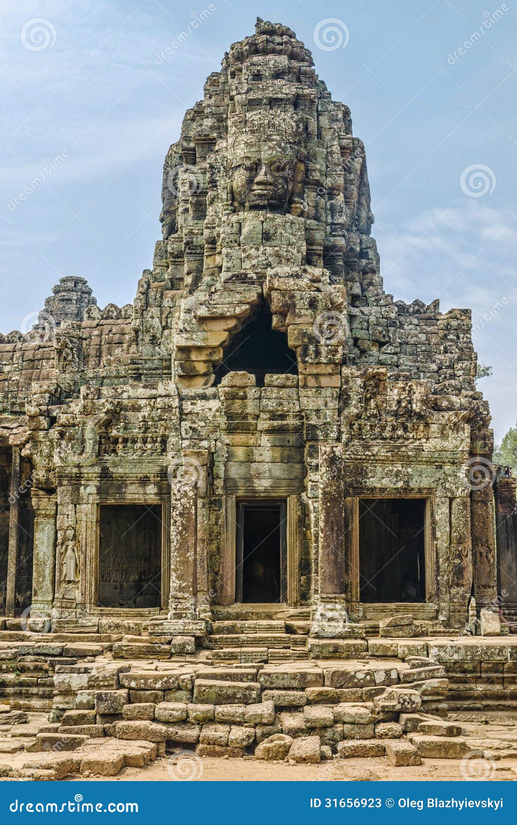 Faces of Bayon tample stock image. Image of bayon, buddhist - 31656923