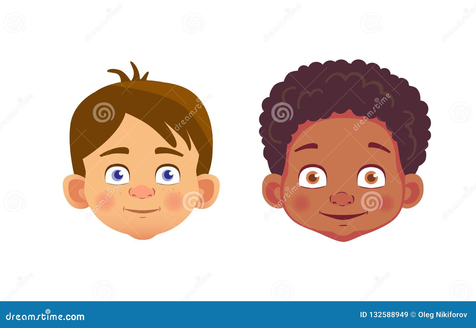 Faces of Boys Character Set Stock Illustration - Illustration of ...