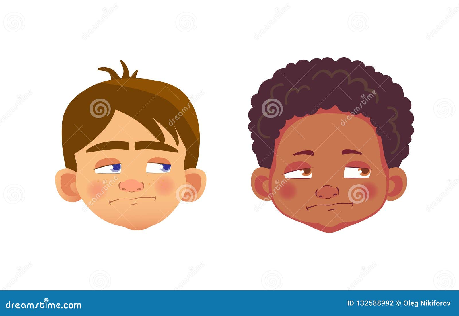 Faces of Boys Character Set Stock Illustration - Illustration of vector ...