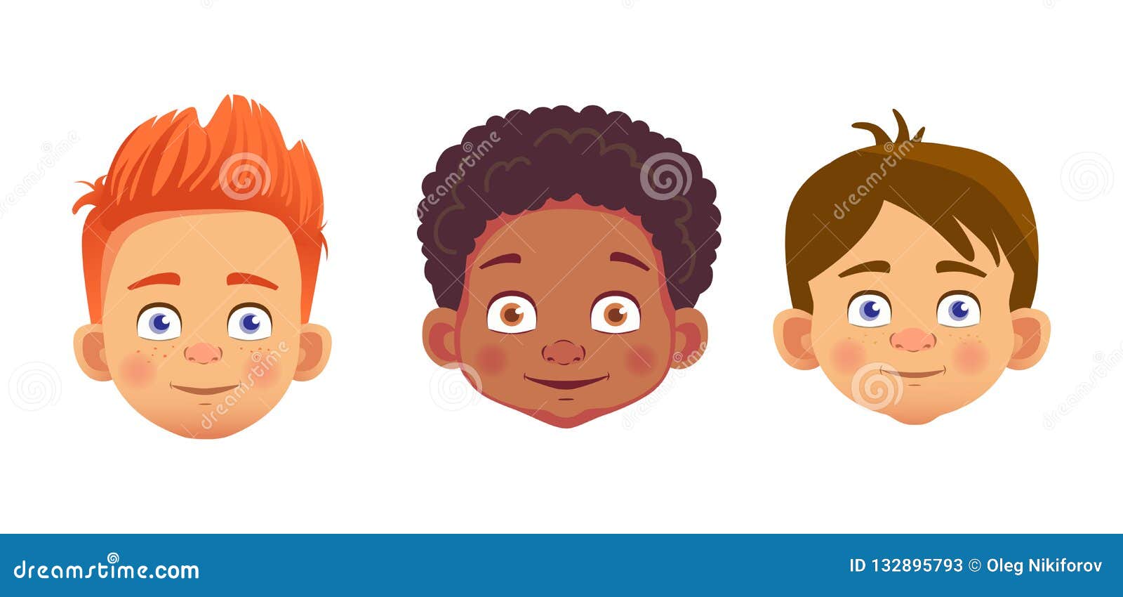 Faces of Boys Character Set Stock Illustration - Illustration of vector ...
