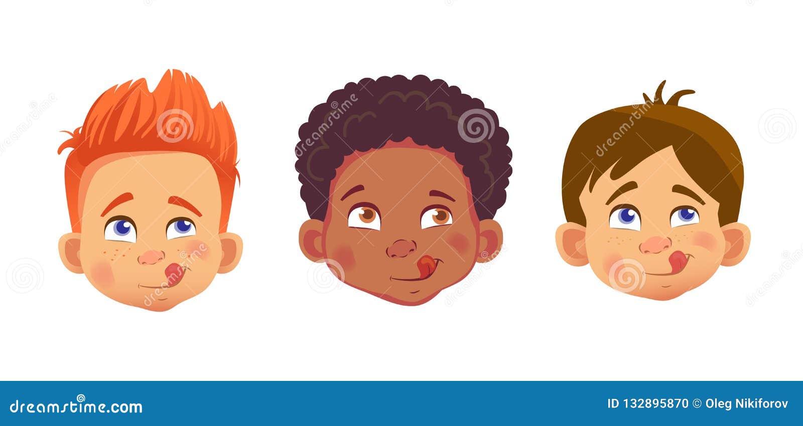 Faces of Boys Character Set Stock Illustration - Illustration of design ...
