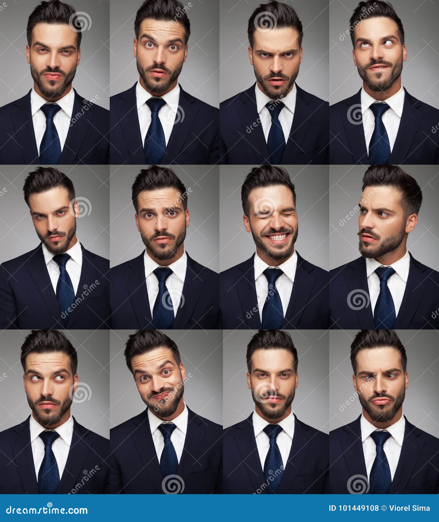 Faces of a Business Man - Collage Image Stock Photo - Image of bite ...