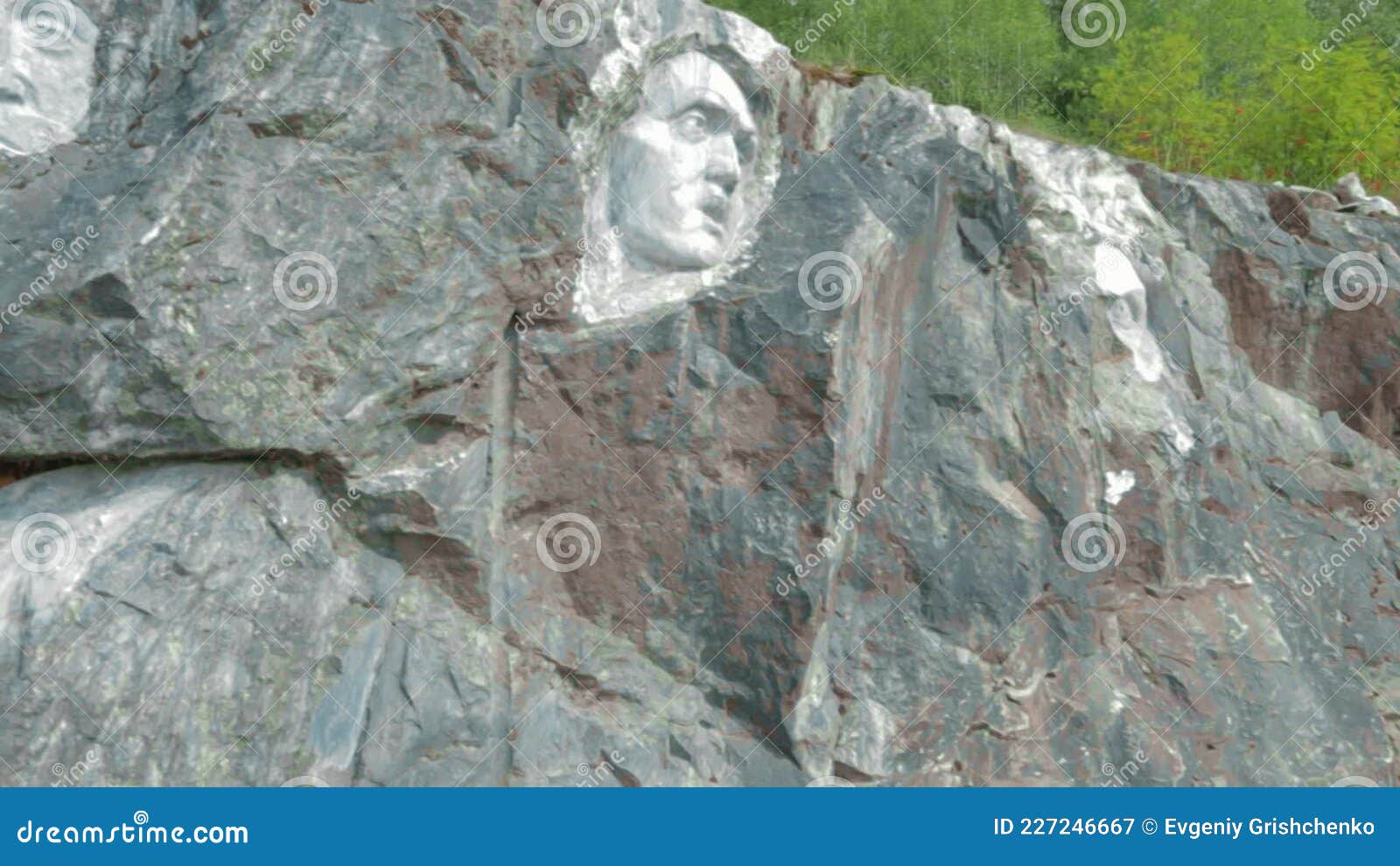 Faces Carved in the Rock Marble Stone Stock Video - Video of portrait ...