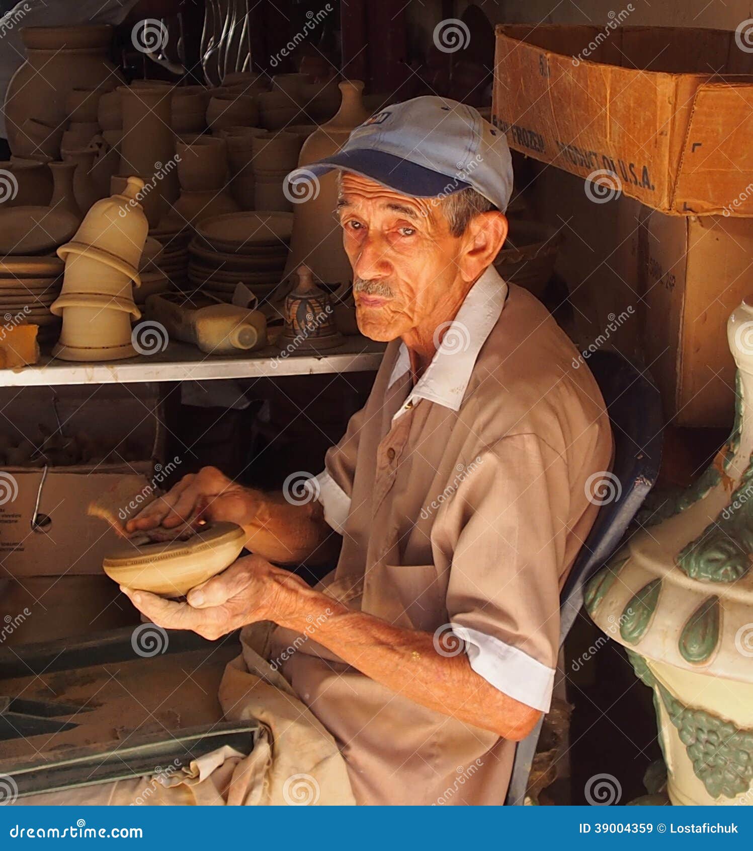 Faces of Cuba Old Man Making Pottery in Trinidad Editorial Stock Image ...