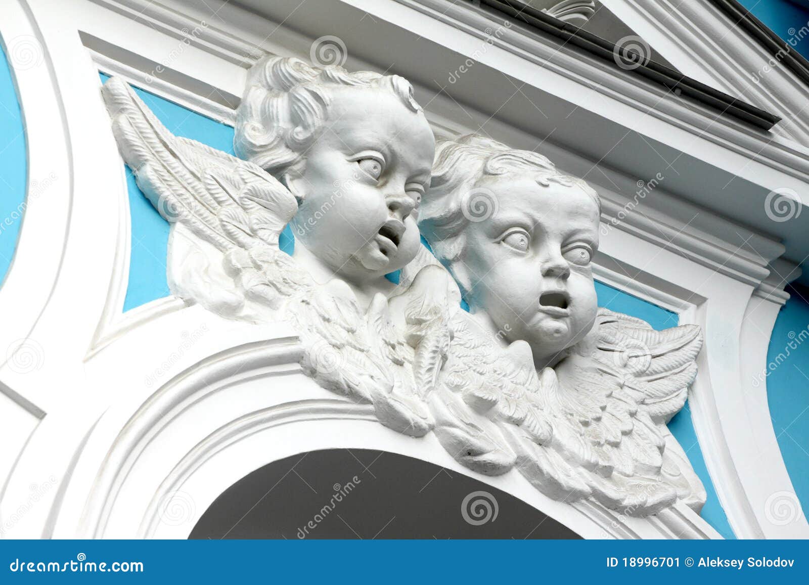 Faces of Cupids. stock image. Image of cupid, face, historical - 18996701