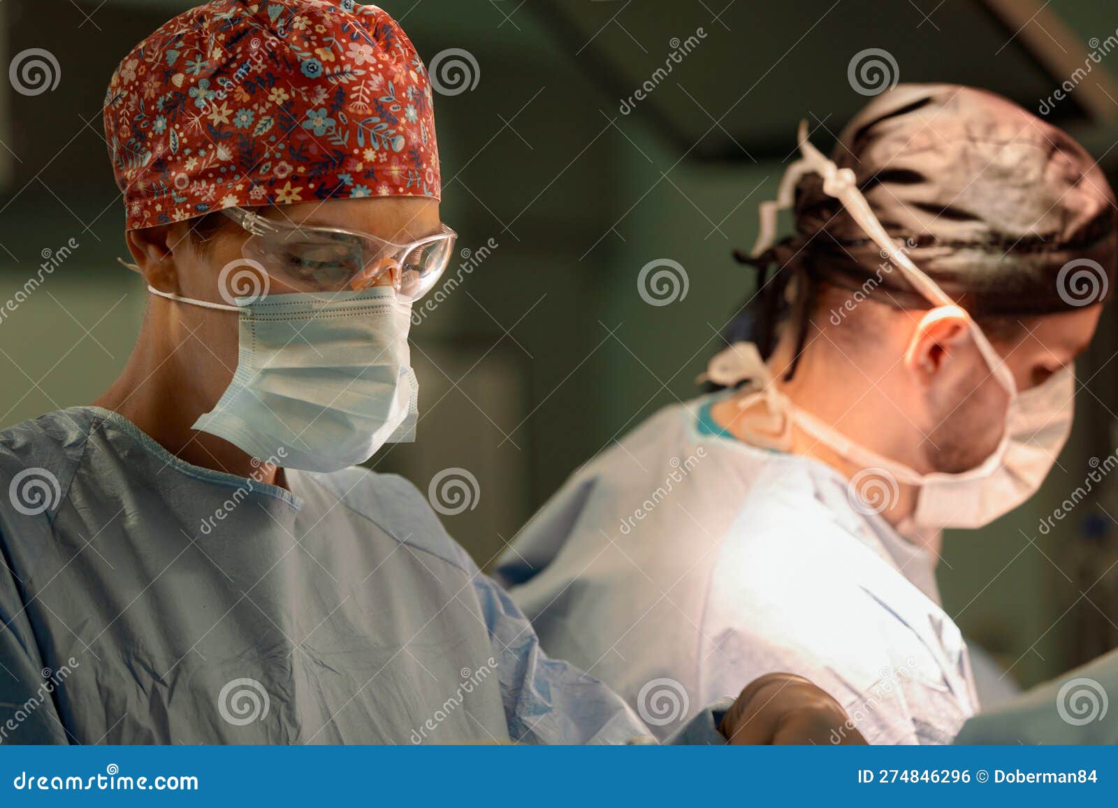 The Faces of Doctors Surgeons in Masks are a Big Plan, an Operating ...