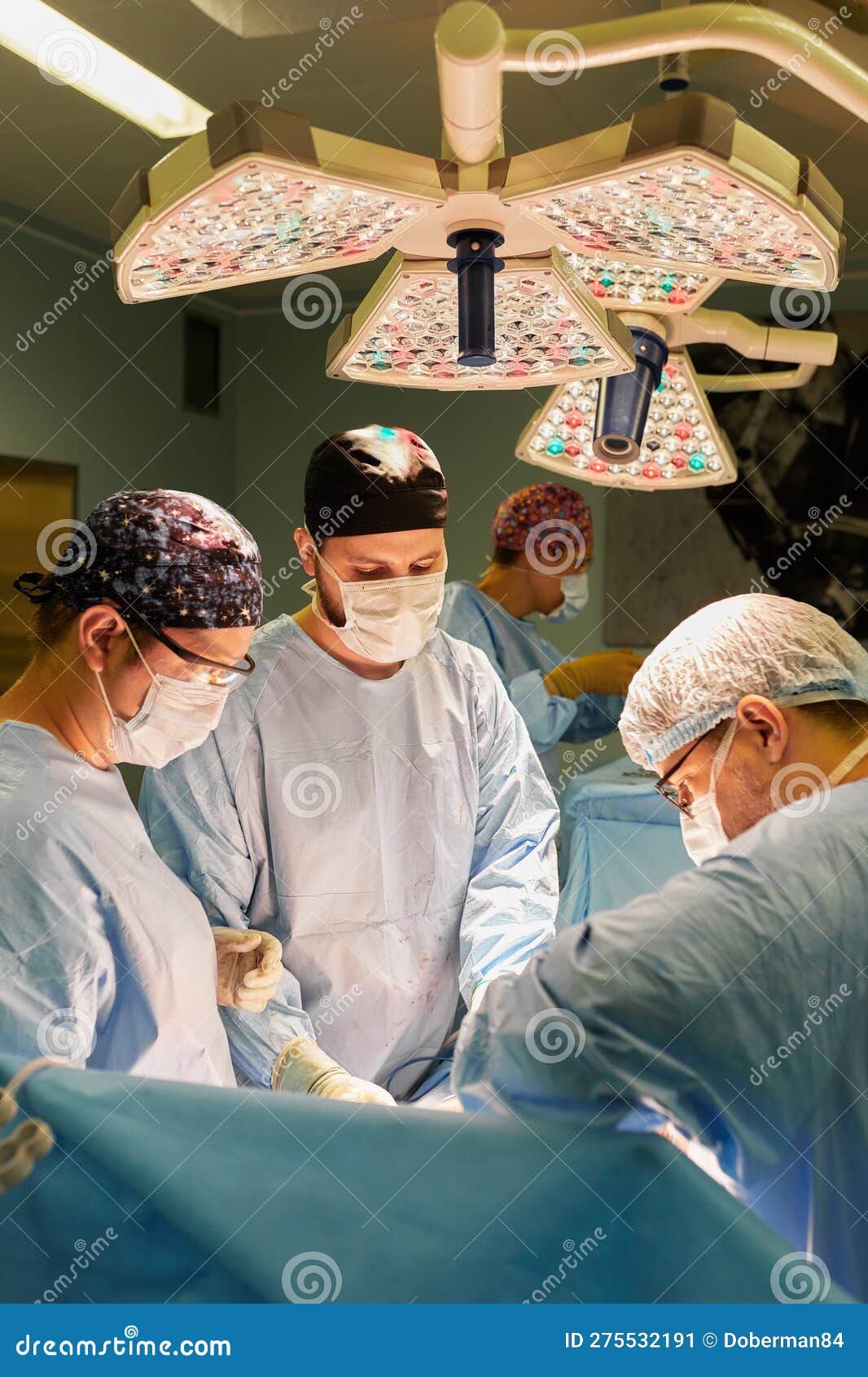The Faces of Doctors Surgeons in Masks are a Big Plan, an Operating ...
