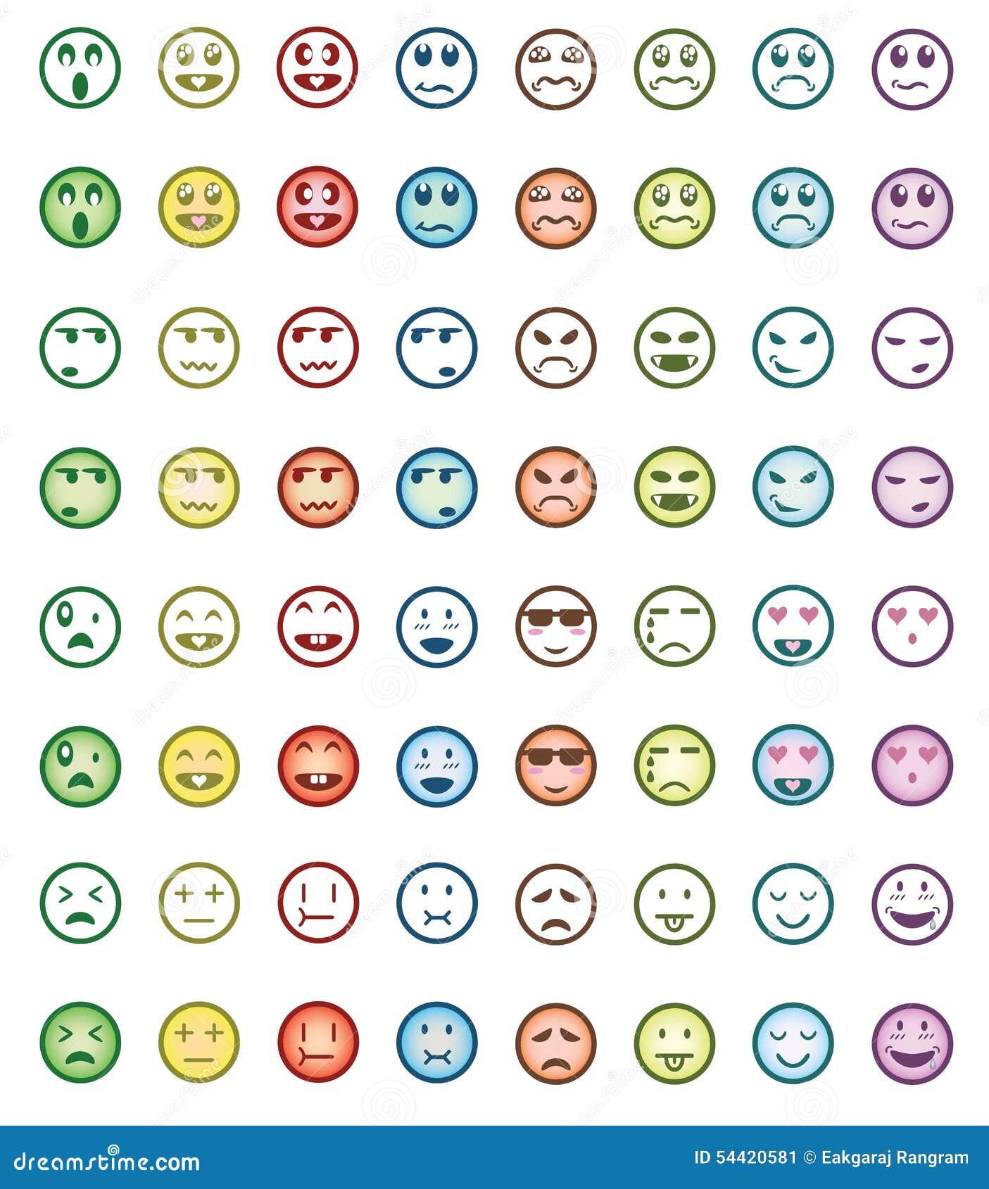 Faces emotions stock vector. Illustration of internet - 54420581