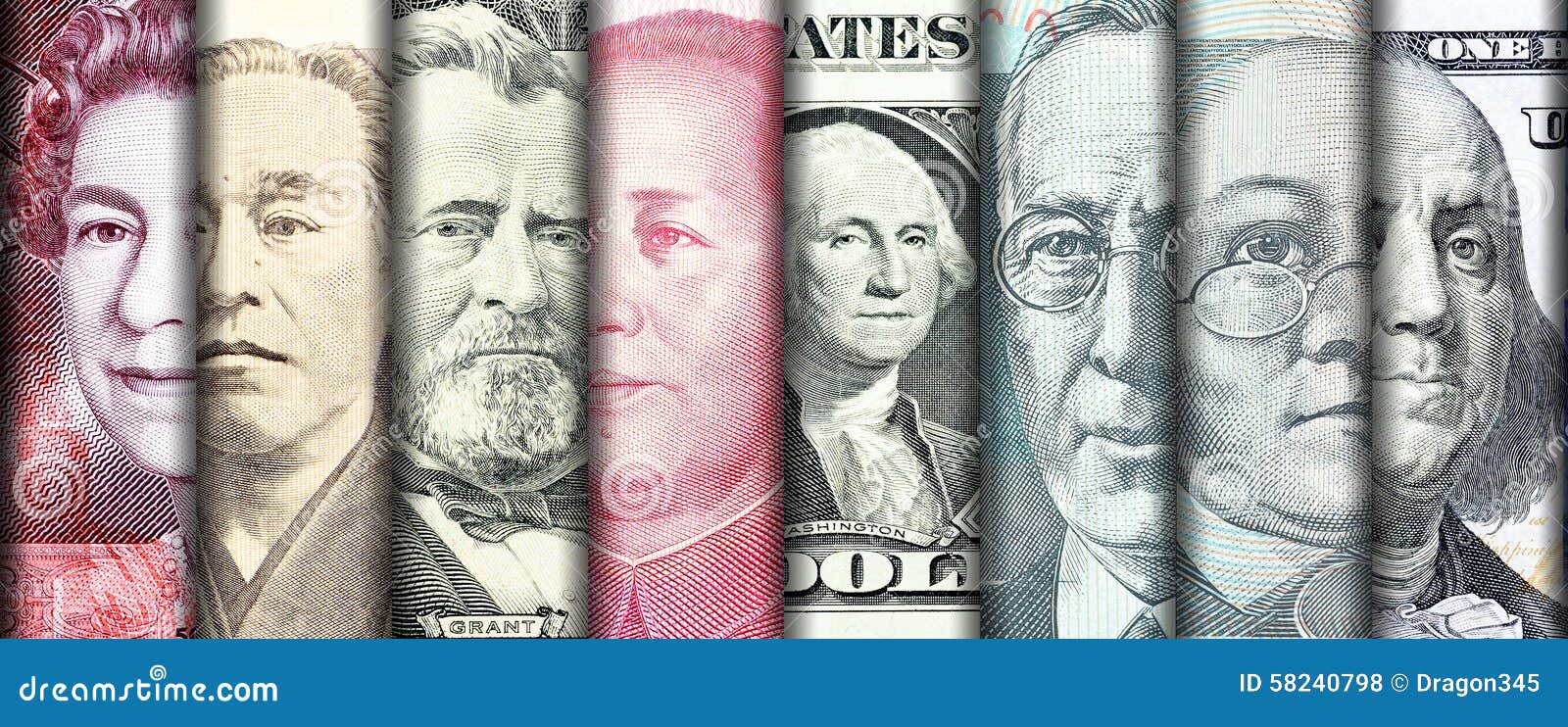 Faces of Famous Leader on Banknotes of the Main Country in the W ...