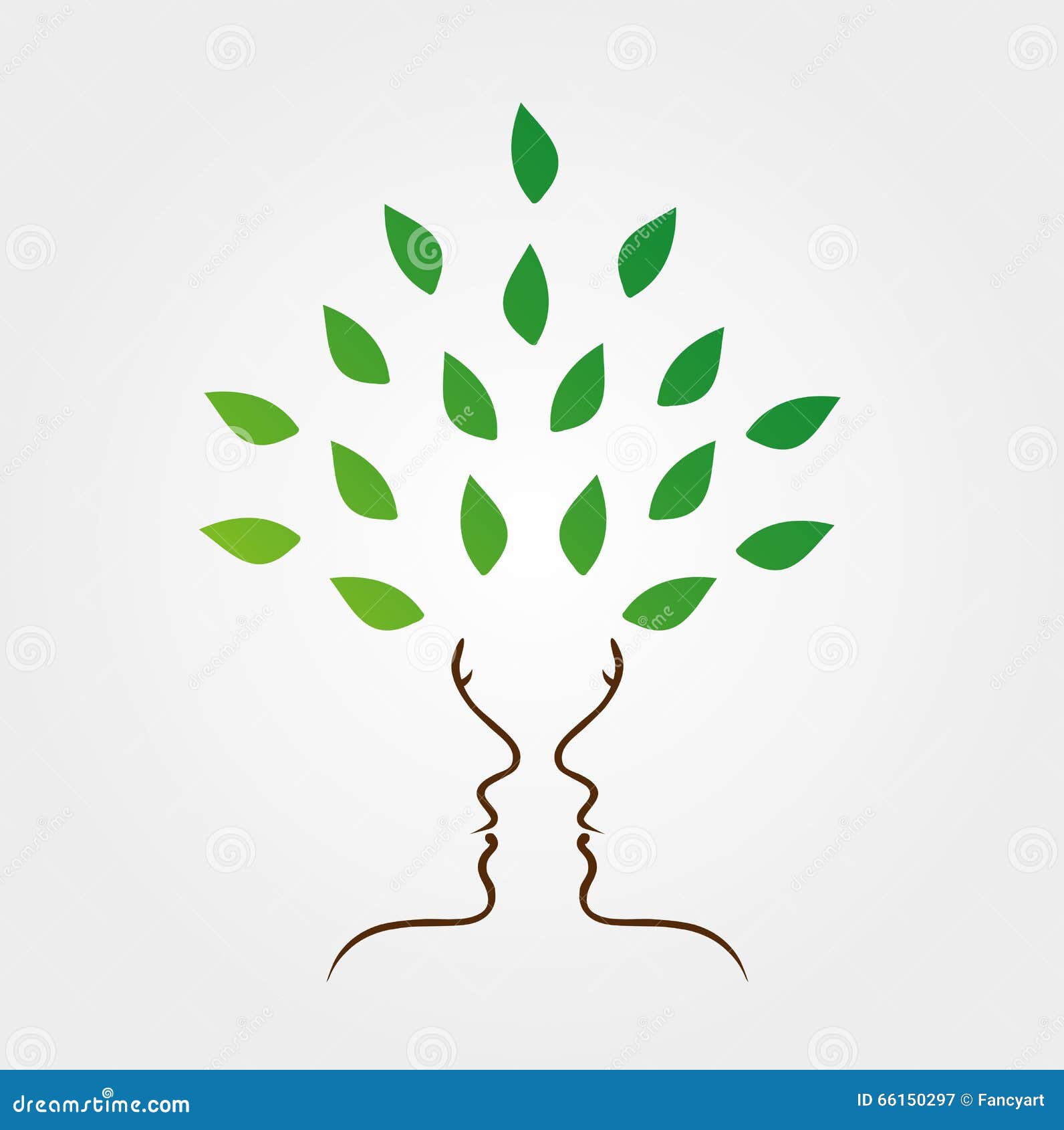 Men Faces In Tree Silhouette Optic Art Symbol Vector Illustration ...