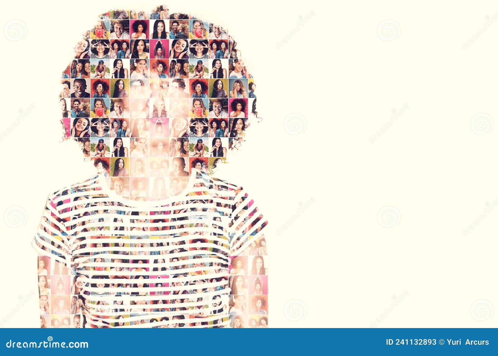 Faces of Fun. Composite Image of a Diverse Group of People Superimposed ...