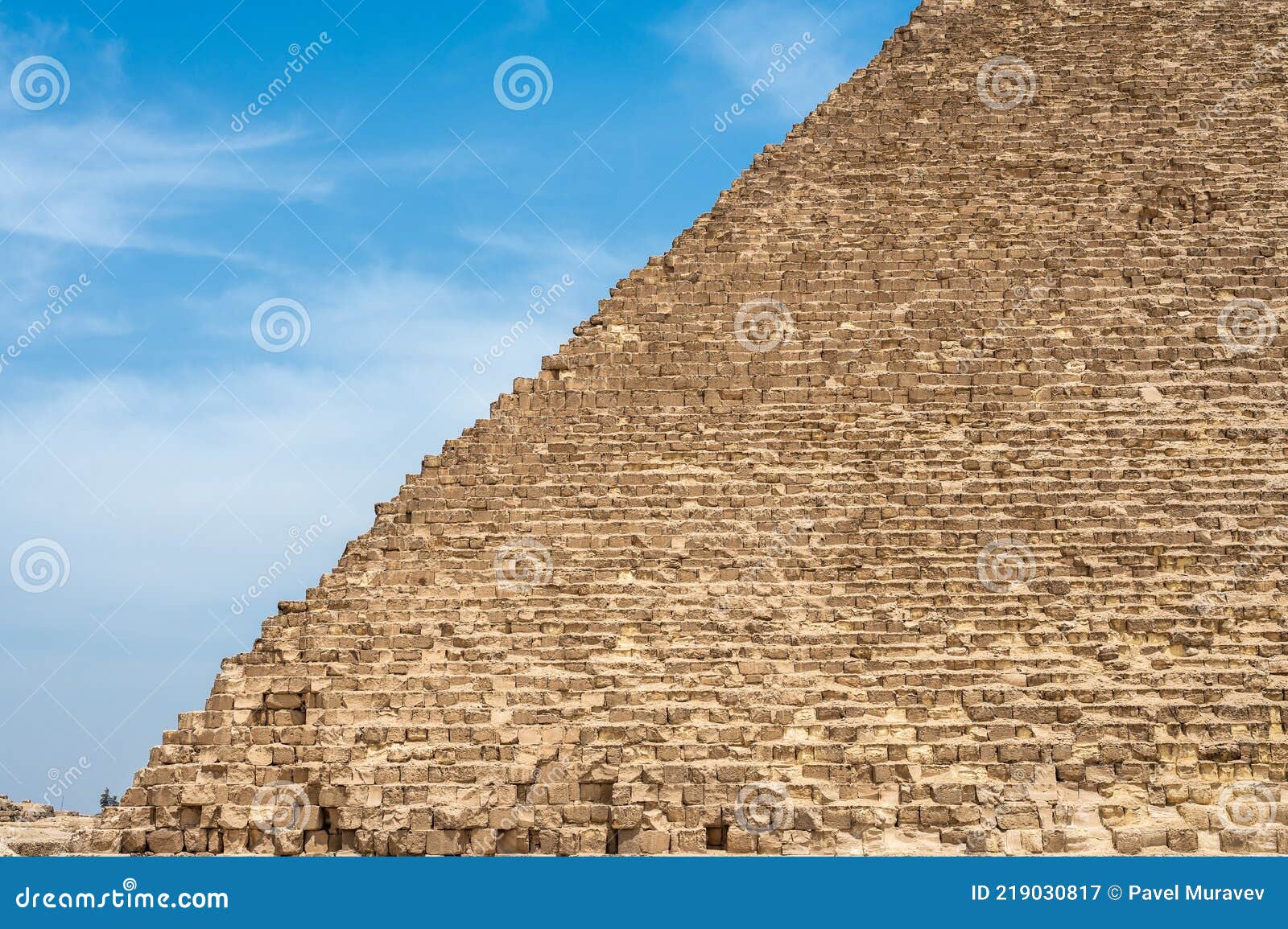 Faces of the Great Pyramid. Egypt, Giza. Masonry of the Great Egyptian ...