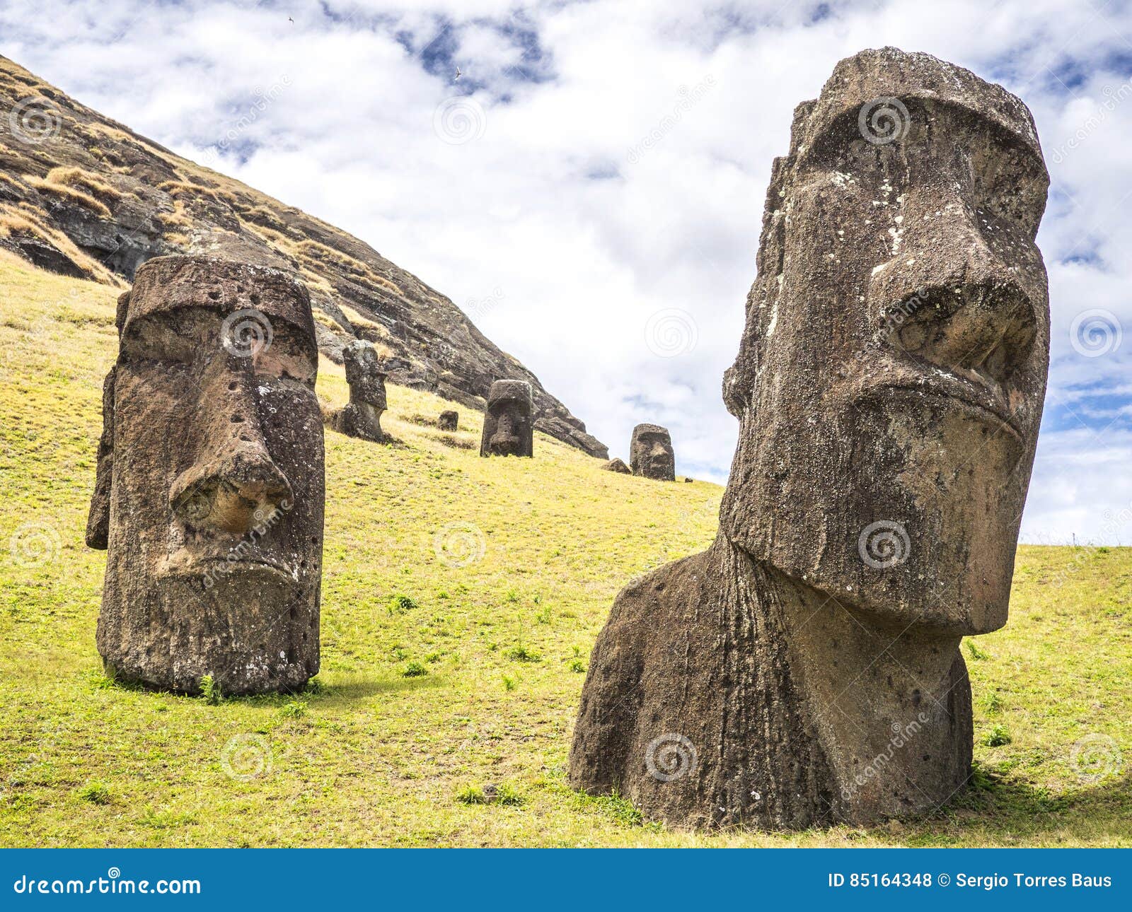 Faces of the moais stock photo. Image of pacific, figurehead - 85164348