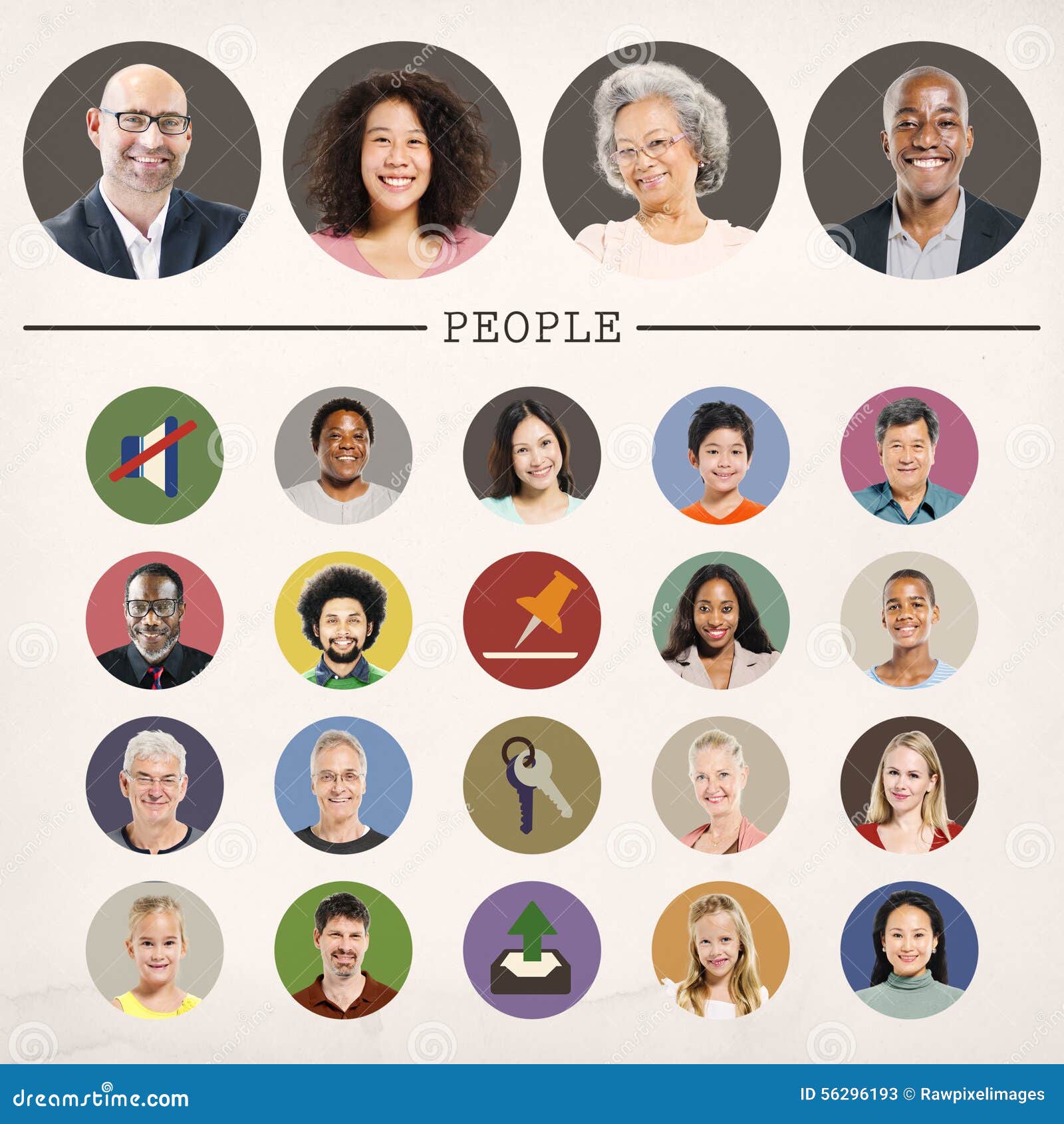 Faces People Diversity Community Portrait Concept Stock Illustration ...