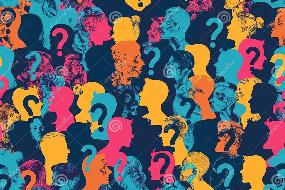 Faces with Question Marks Inside. FAQ. Frequently Asked Questions Stock ...