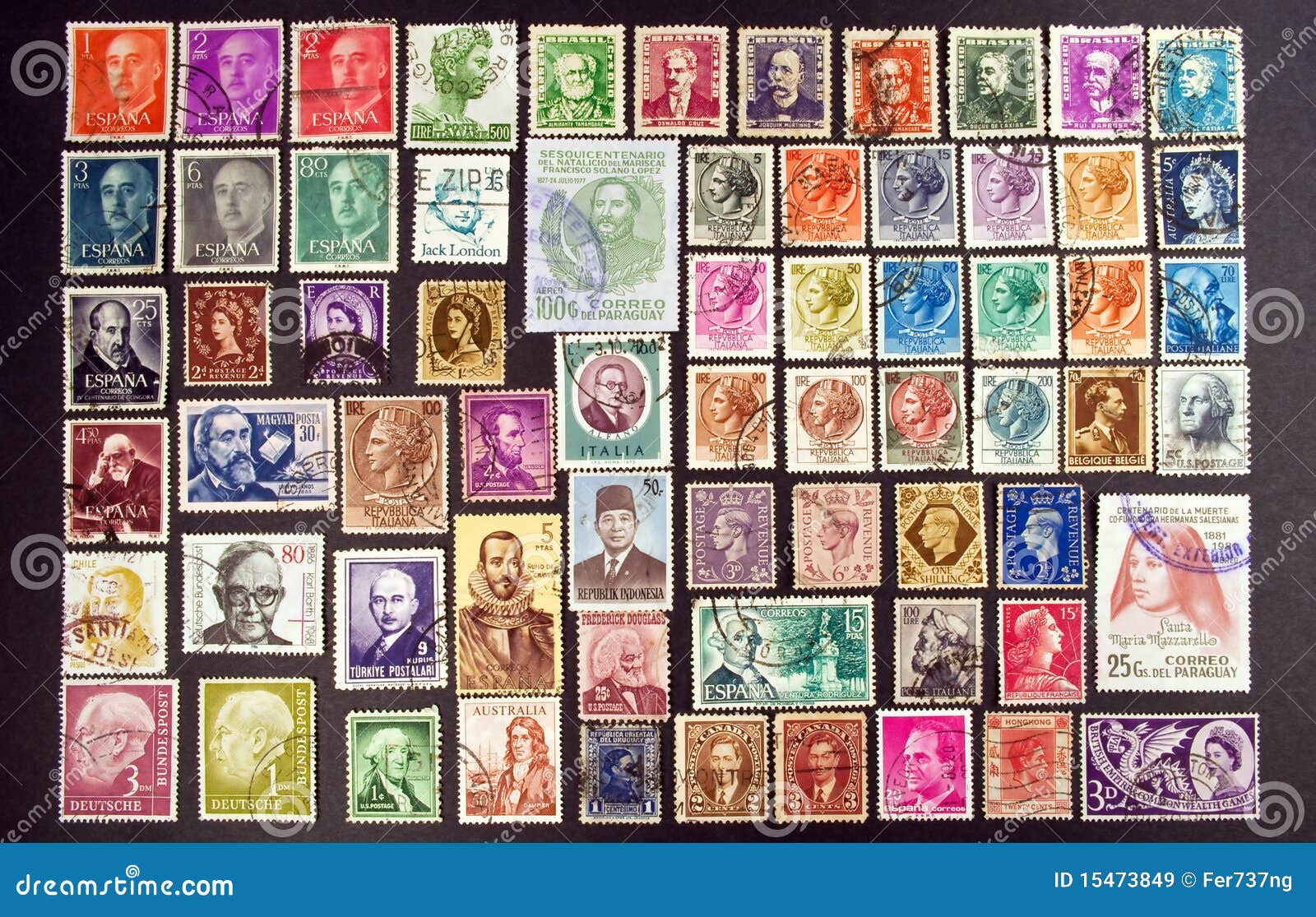 Faces on stamps editorial stock image. Image of hobby - 15473849