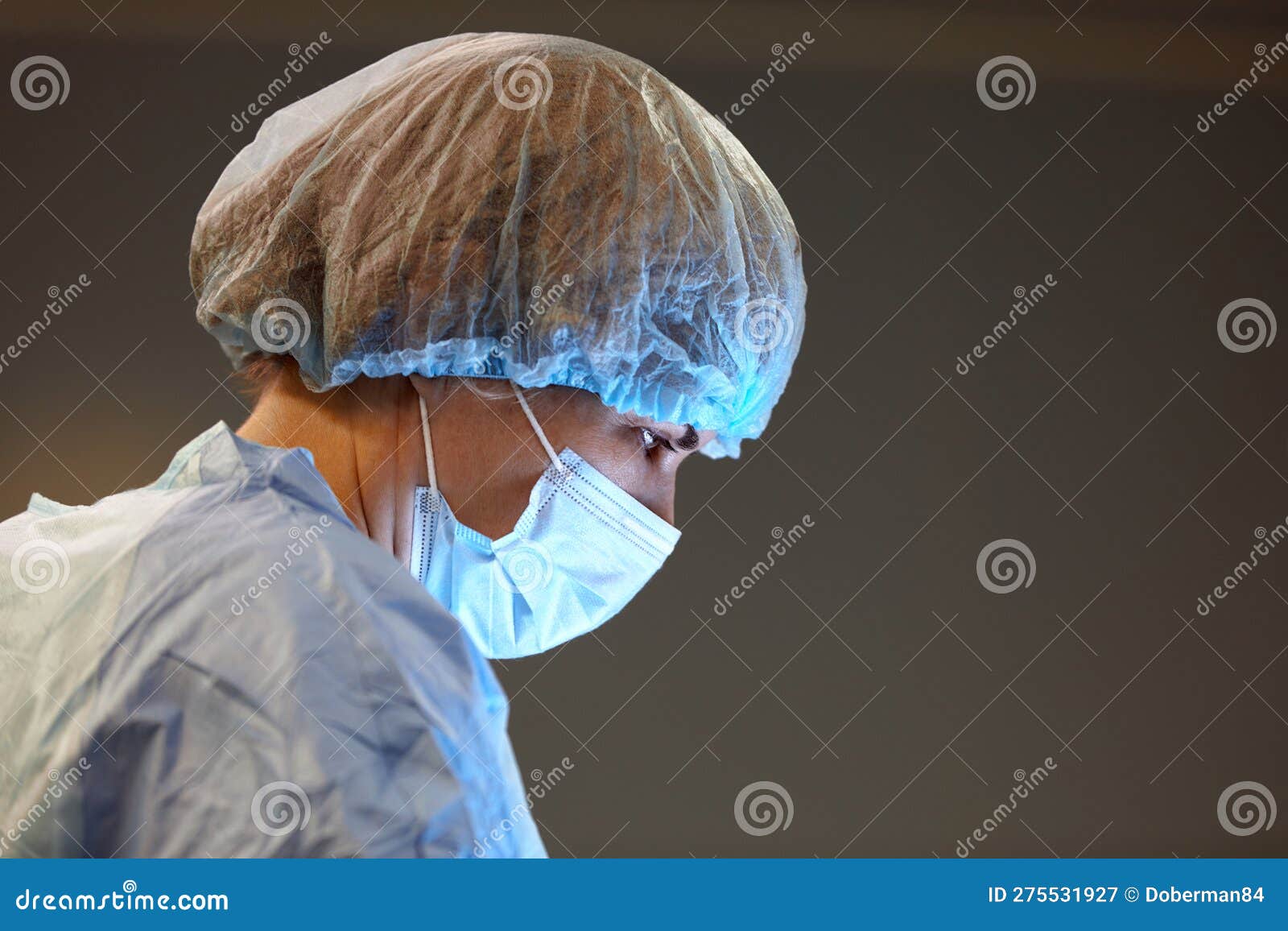 Faces of Surgeons in the Operating Room during the Operation. Modern ...